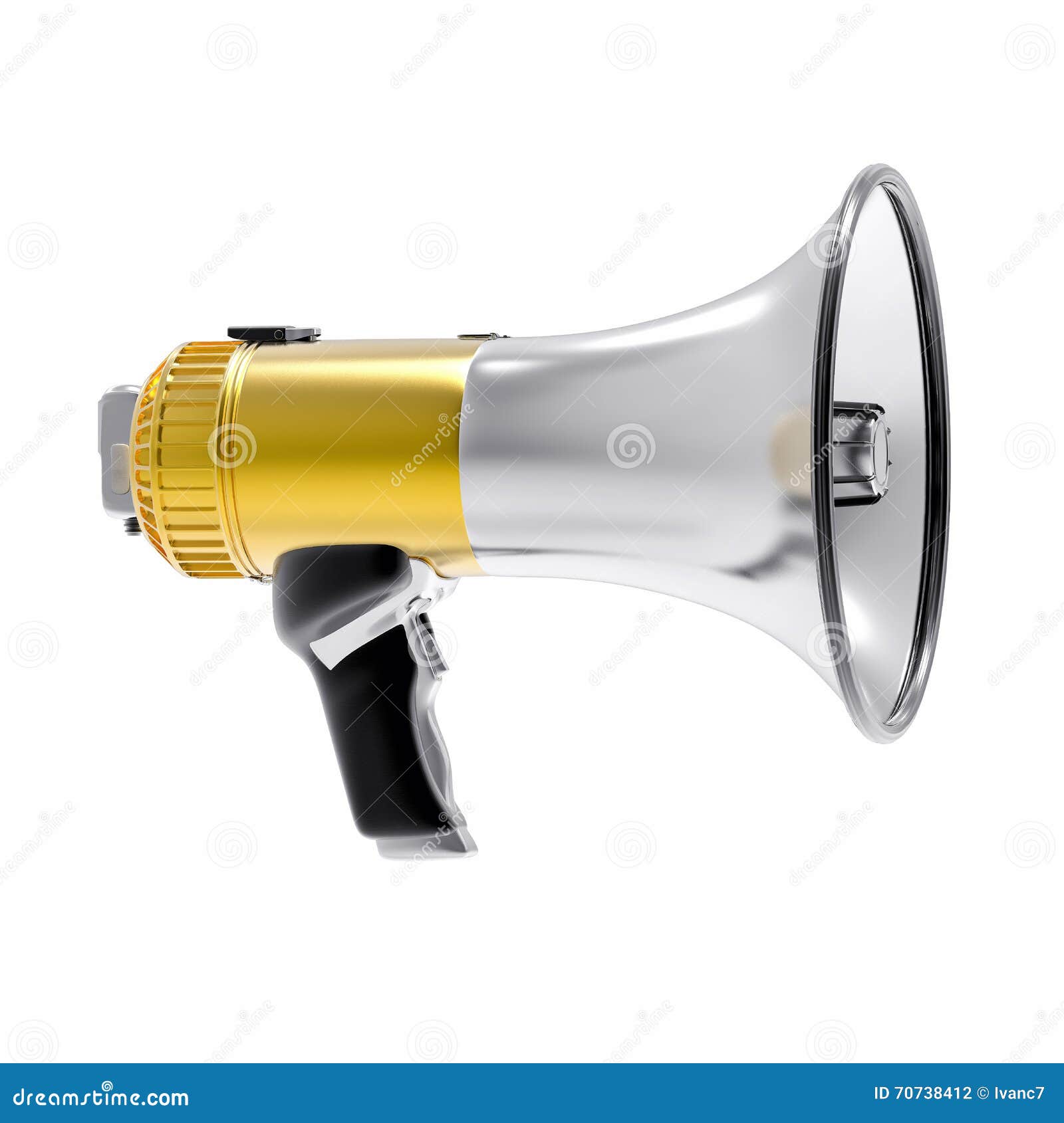 3D Isolated Megaphone Illustration Stock Illustration - Illustration of ...