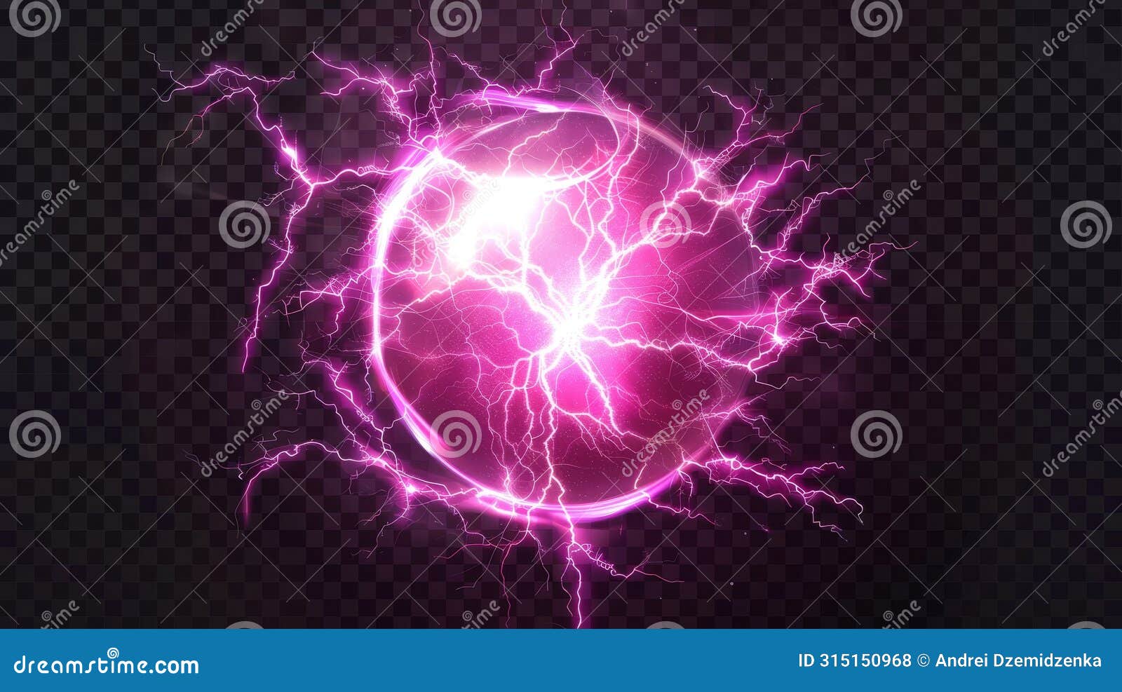 3D Isolated Neon Thunderstorm Blast Laser Element Showing Realistic ...