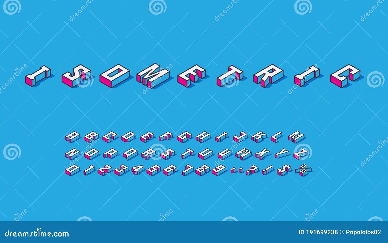 3D Isometric Alphabet Font Featuring Capital Letters. Stock Vector ...