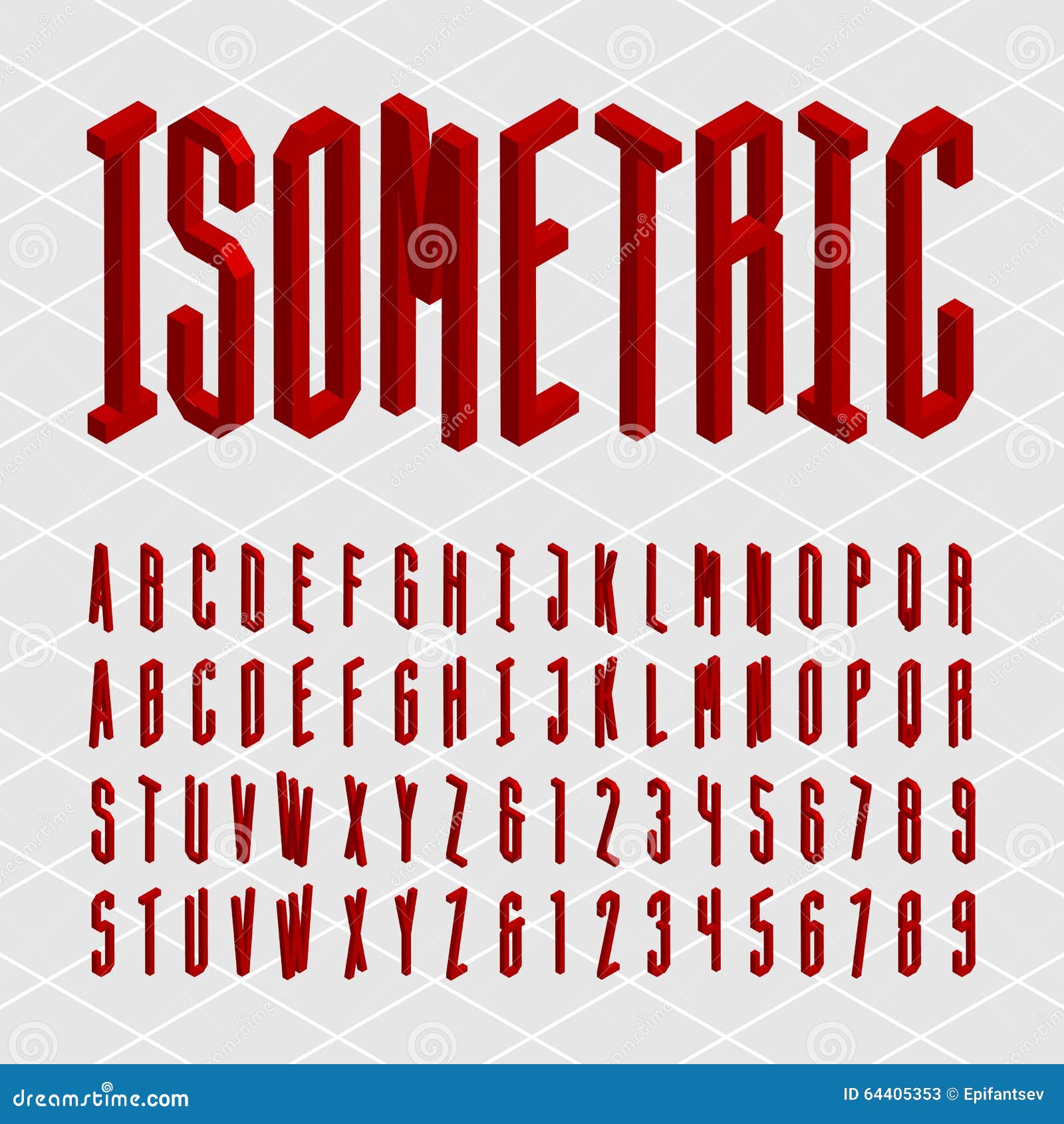 3D Isometric Alphabet Vector Font. Stock Vector - Illustration of ...