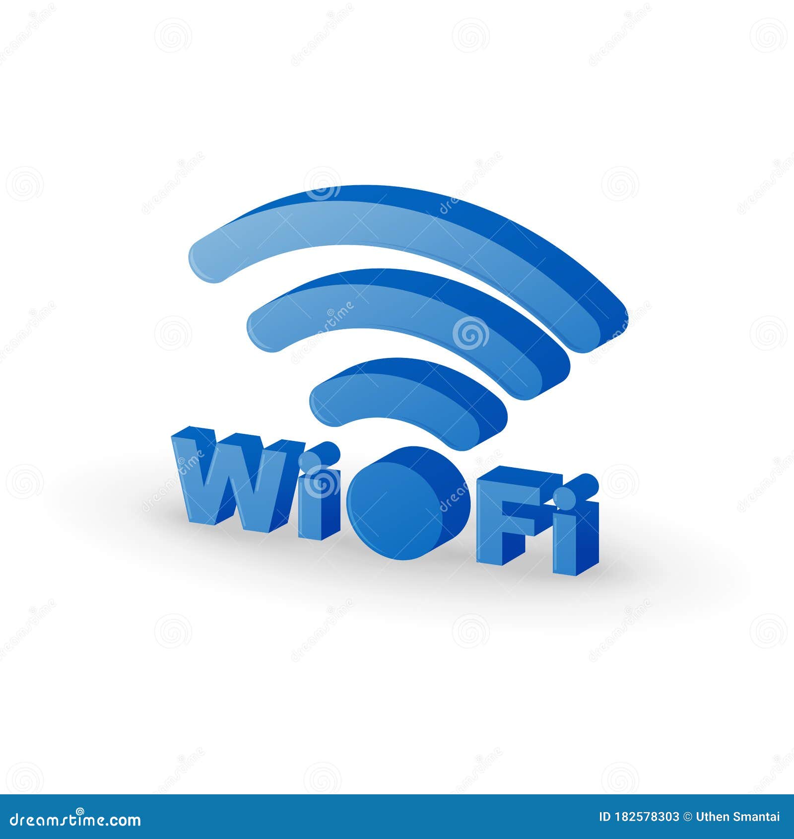 3D Isometric Blue WiFi Symbol Stock Vector - Illustration of receiver ...