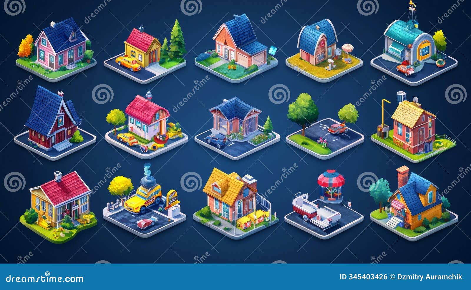 3D Isometric Building and Landmarks Collection Flat 3D Isometric ...