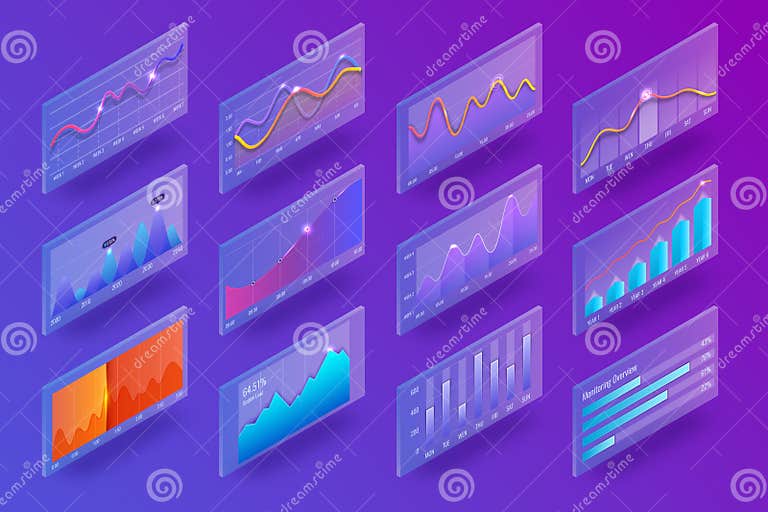 3d Isometric Chart and Graphics. Infographic Elements. Analysis ...