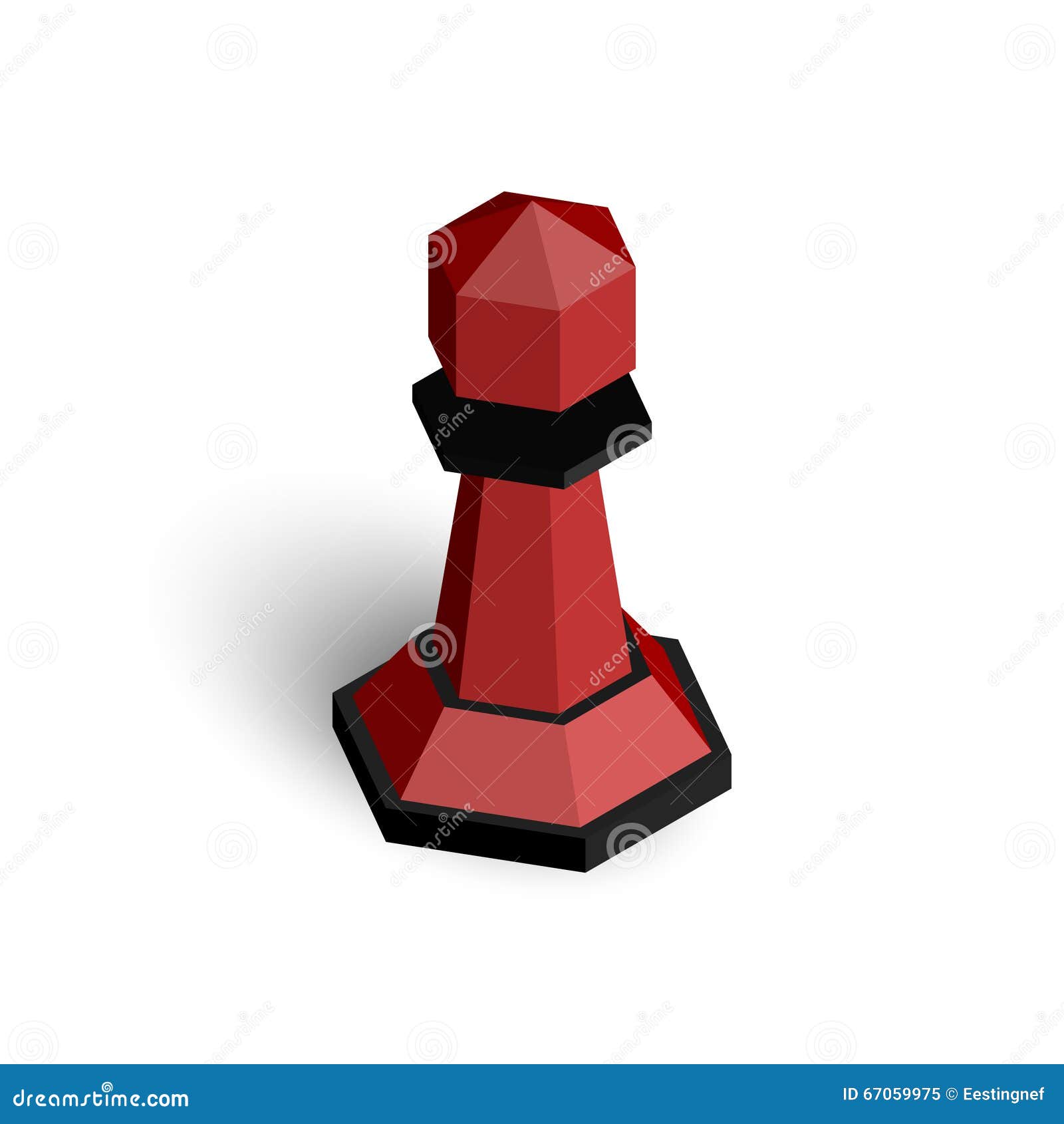 3D isometric chess pawn . stock vector. Illustration of black - 67059975