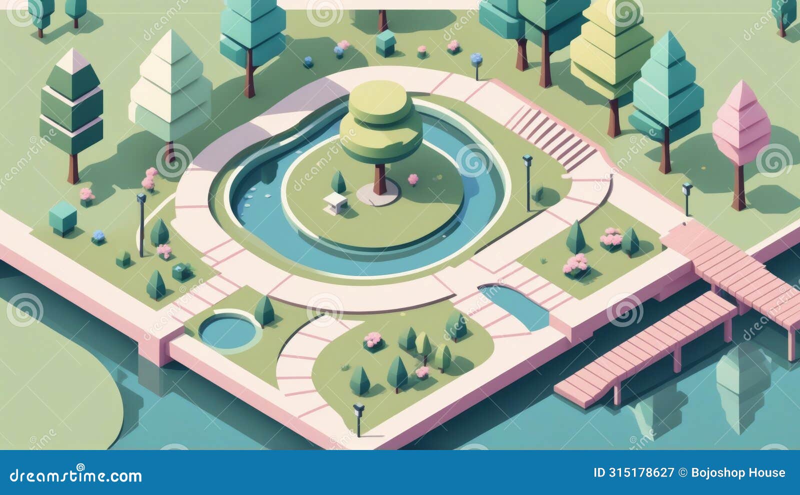 3d Isometric City Park. Vector Illustration. City Park Stock ...