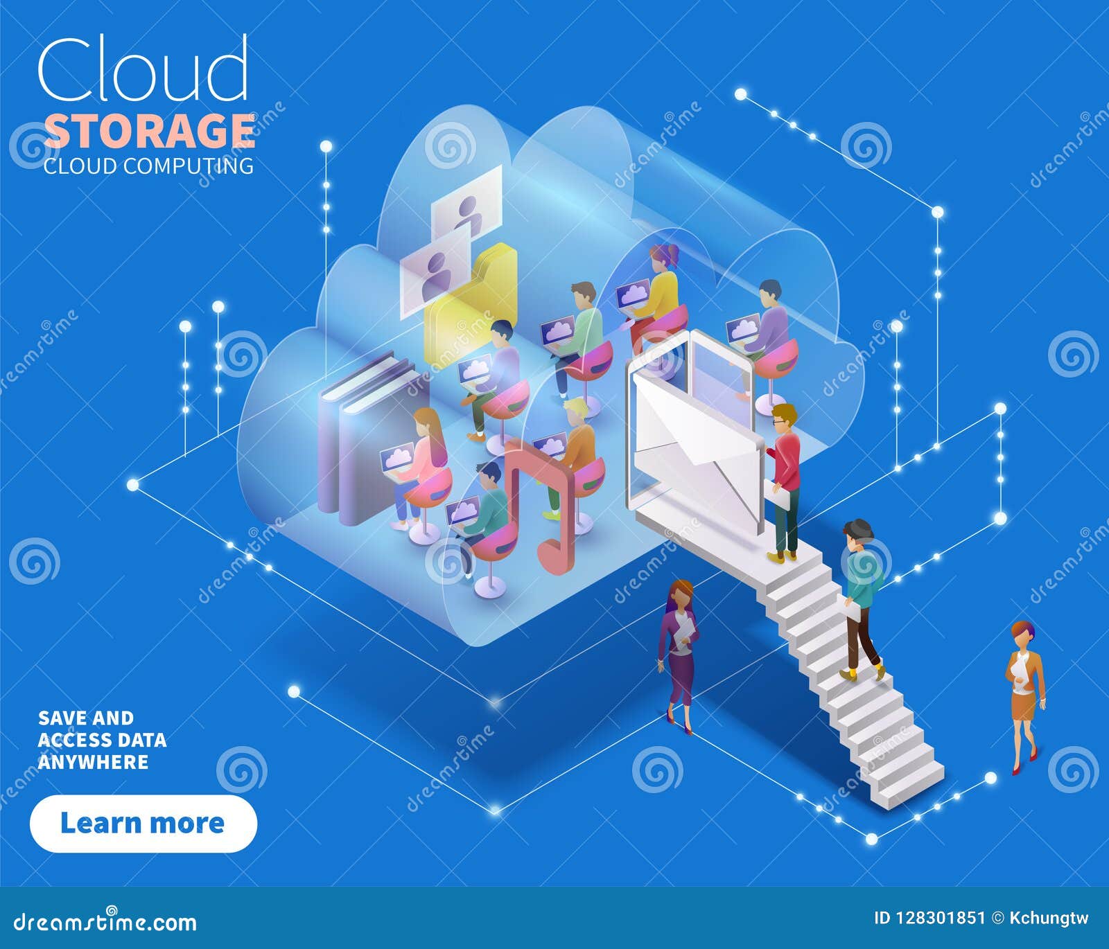 3d Isometric Cloud Computing Stock Vector - Illustration of convenient ...
