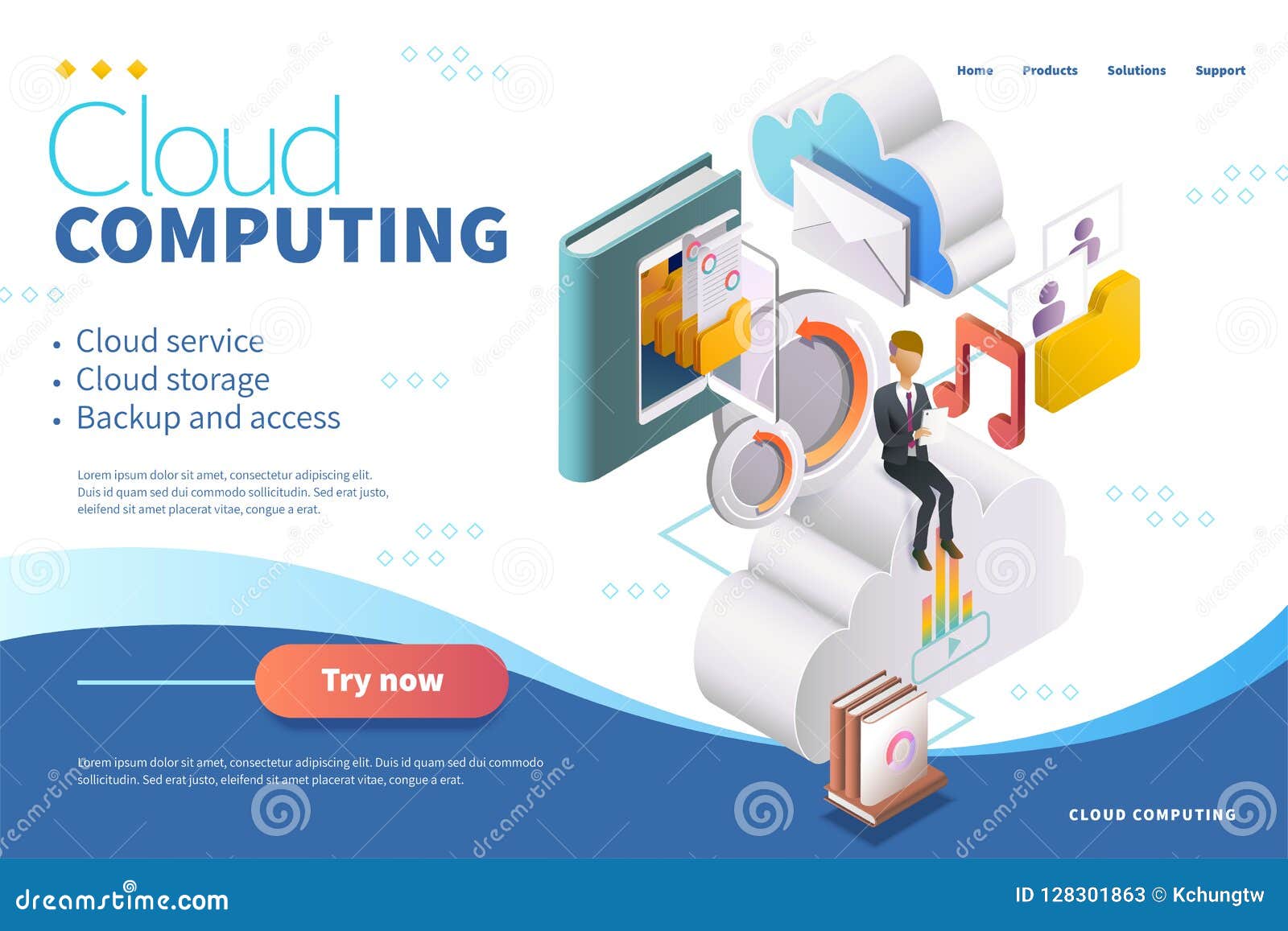 Isometric Cloud Data Center Vector Illustration, Cartoon 3d Internet ...