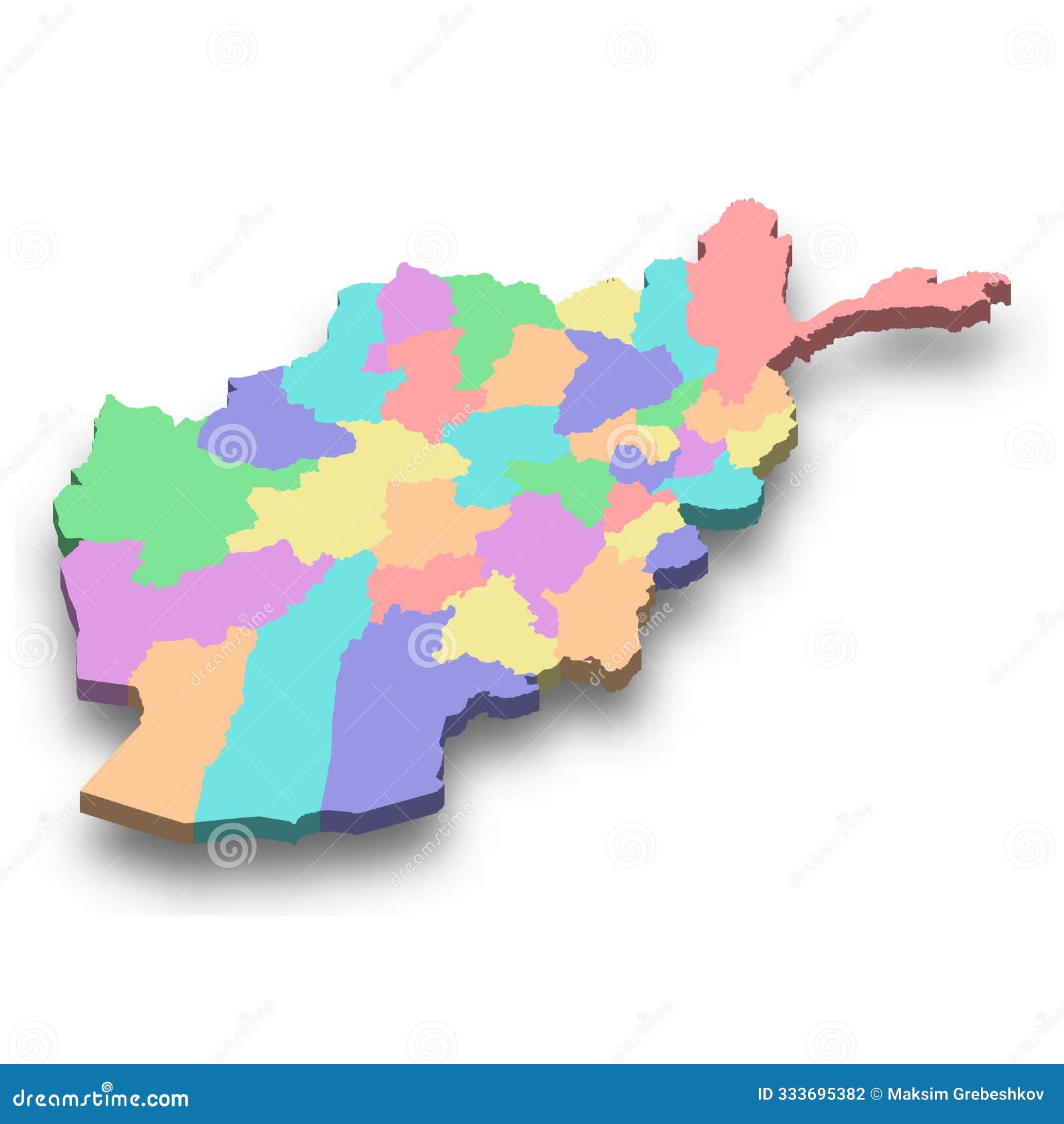 Isometric Map Of Afghanistan With Soccer Field. Football Ball In Center ...