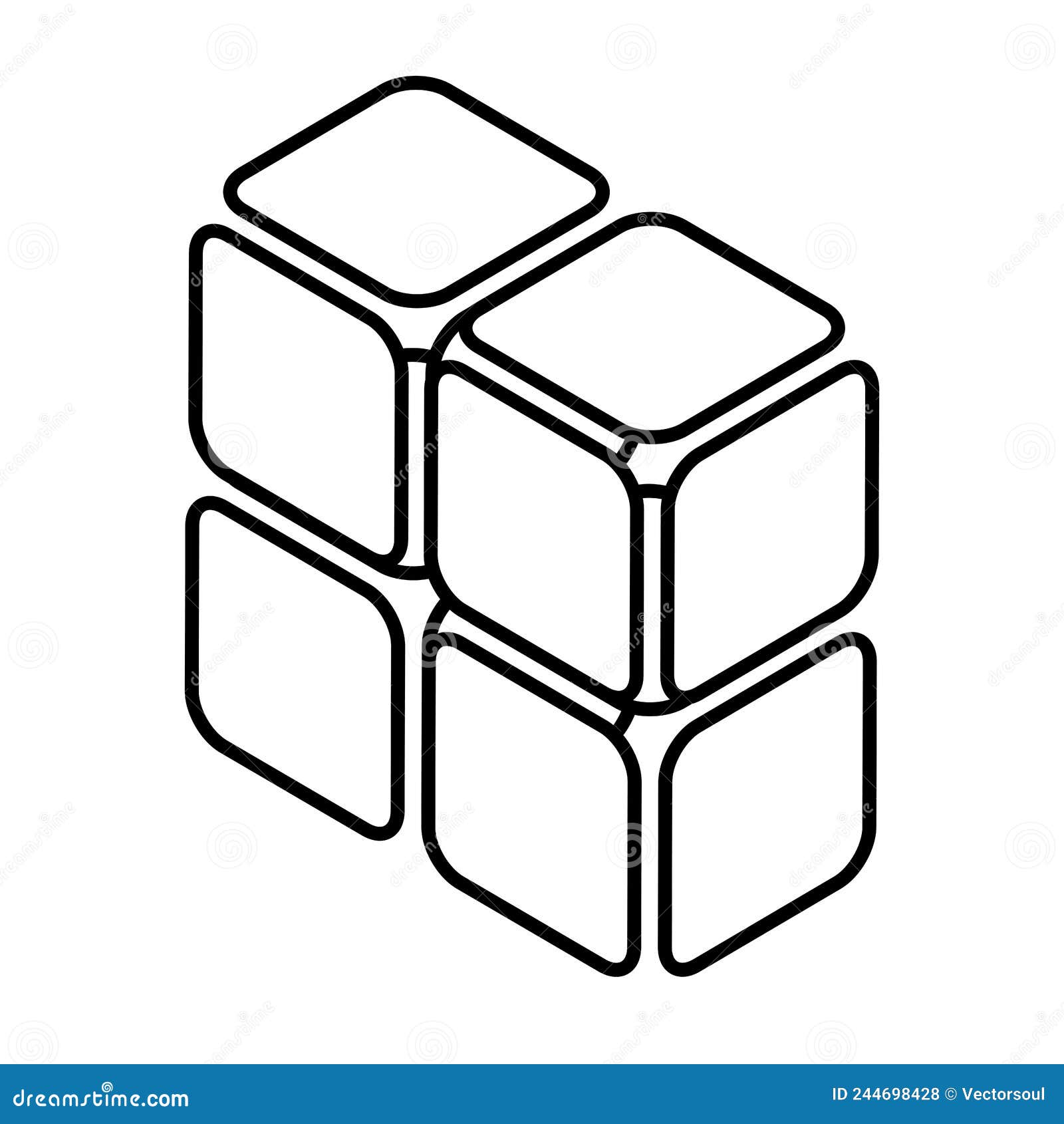 3d Isometric Cubes As Construction, Construct, Building, Technology ...