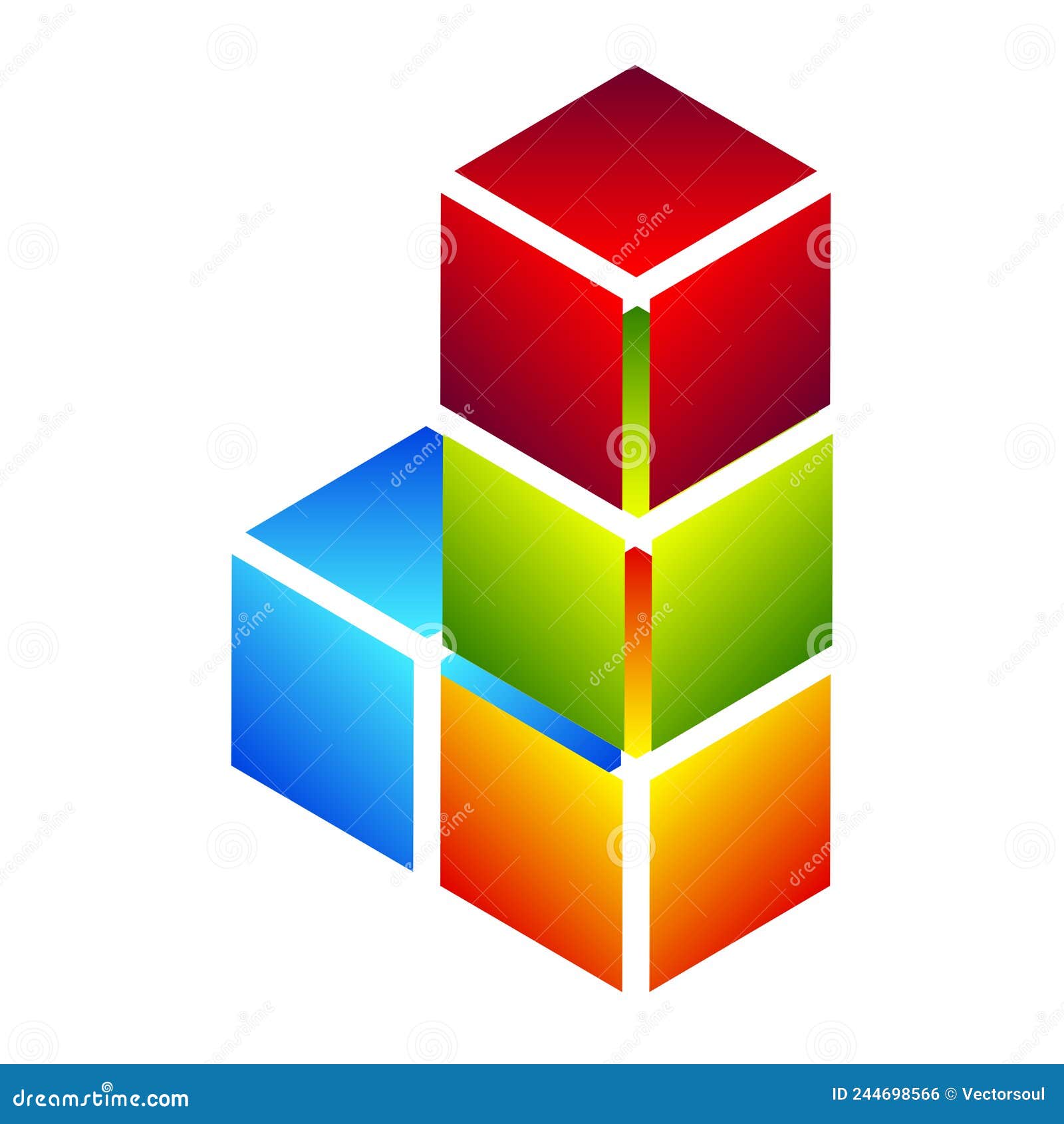 3d Isometric Cubes As Construction, Construct, Building, Technology ...