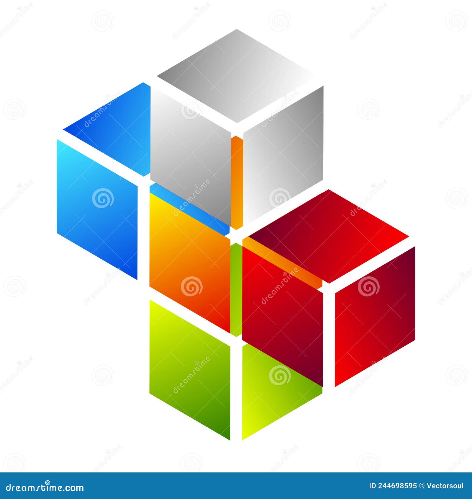 3d Isometric Cubes As Construction, Construct, Building, Technology ...