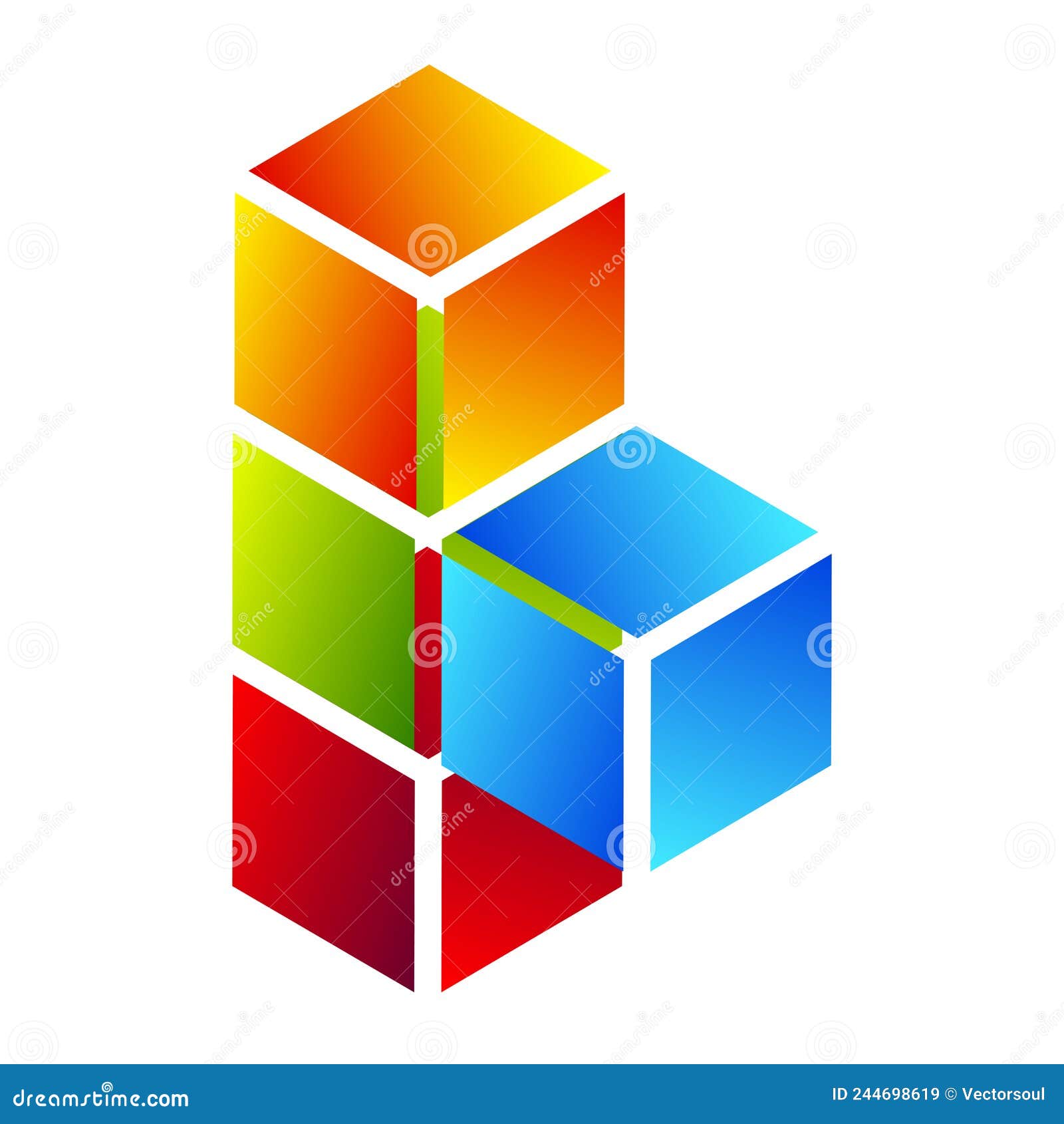 3d Isometric Cubes As Construction, Construct, Building, Technology ...