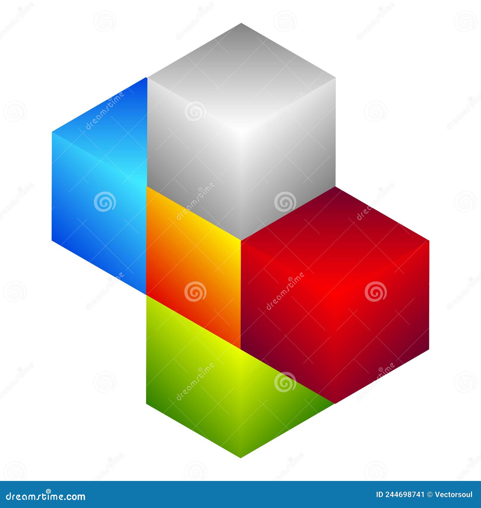 3d Isometric Cubes As Construction, Construct, Building, Technology ...