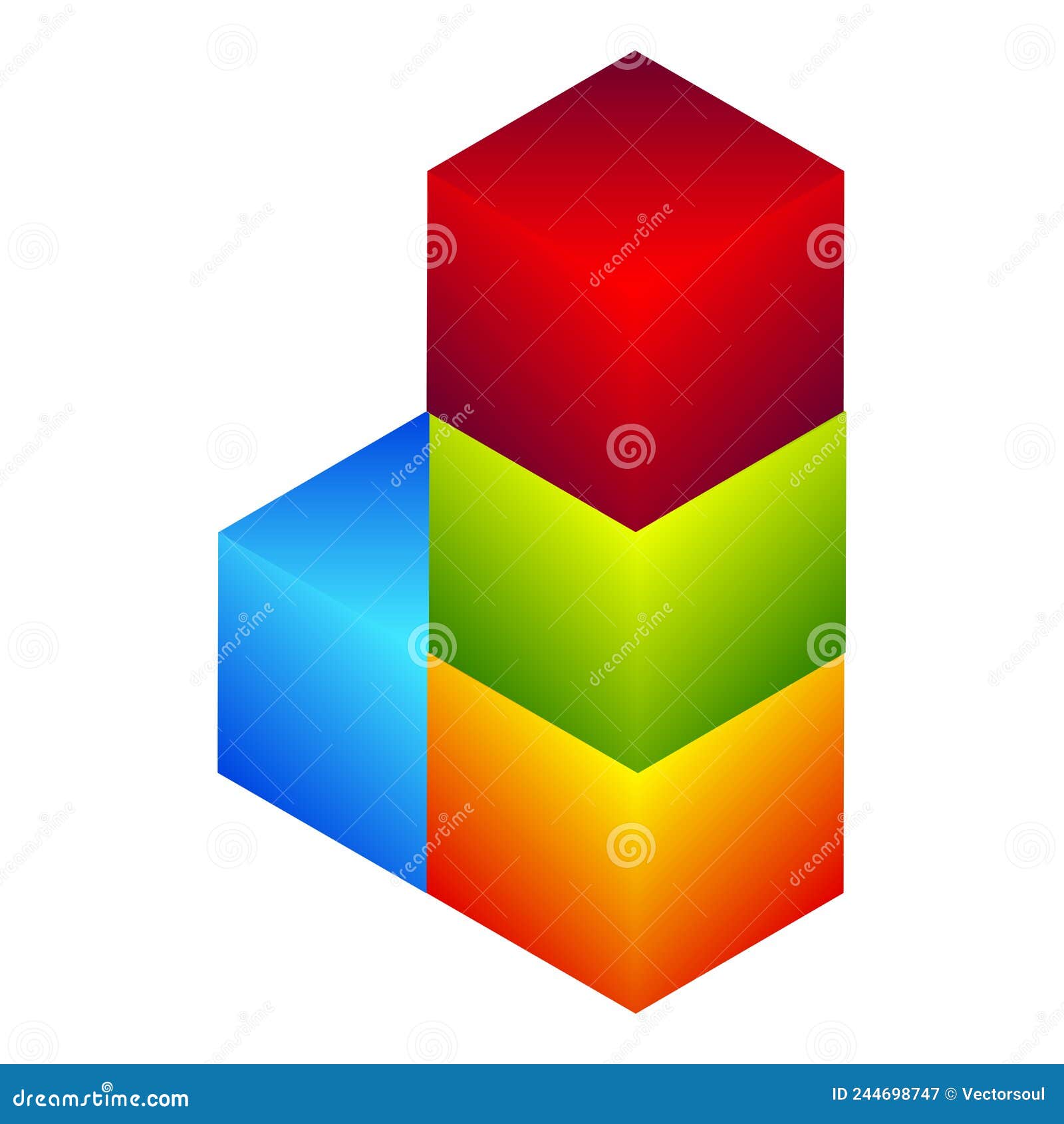 3d Isometric Cubes As Construction, Construct, Building, Technology ...