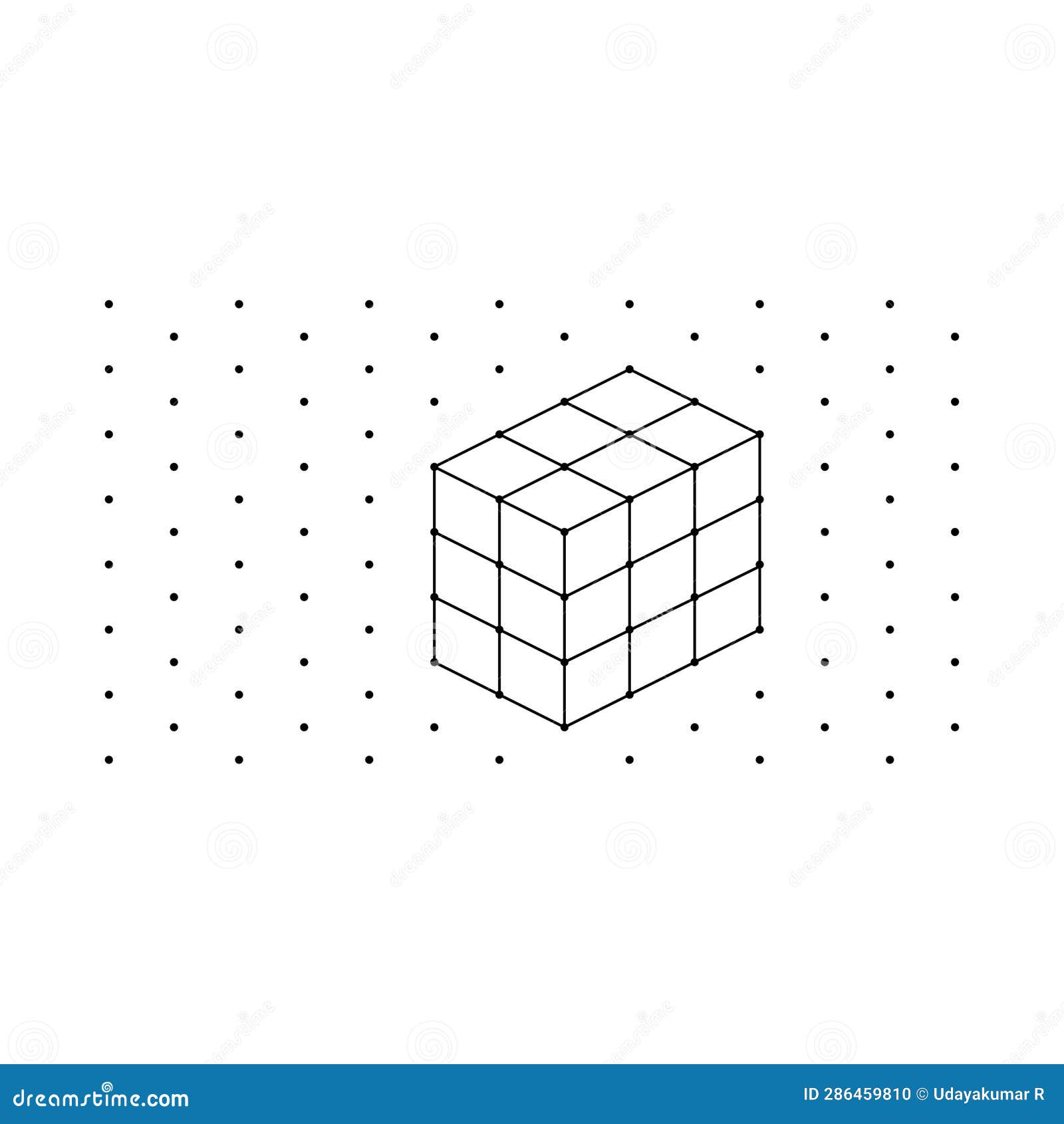 3D Isometric Cubes for Each Shape Using the Dotted Lines on a Dots Grid ...
