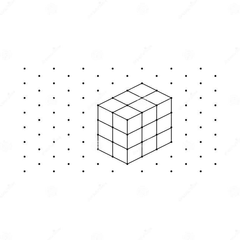 3D Isometric Cubes for Each Shape Using the Dotted Lines on a Dots Grid ...