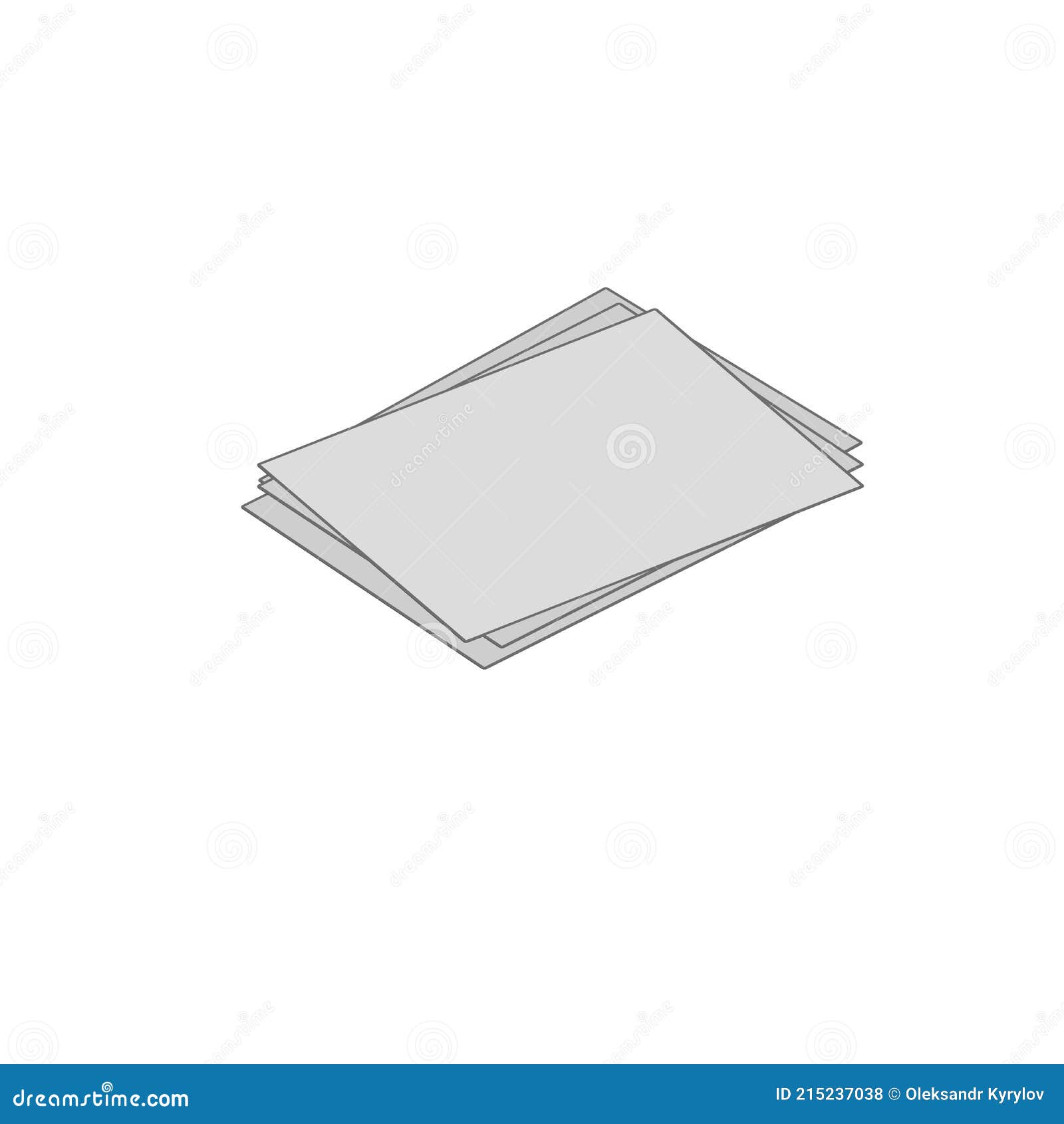 3d Isometric Document Pile, Sheet Stack Icon, Stock Vector Illustration ...