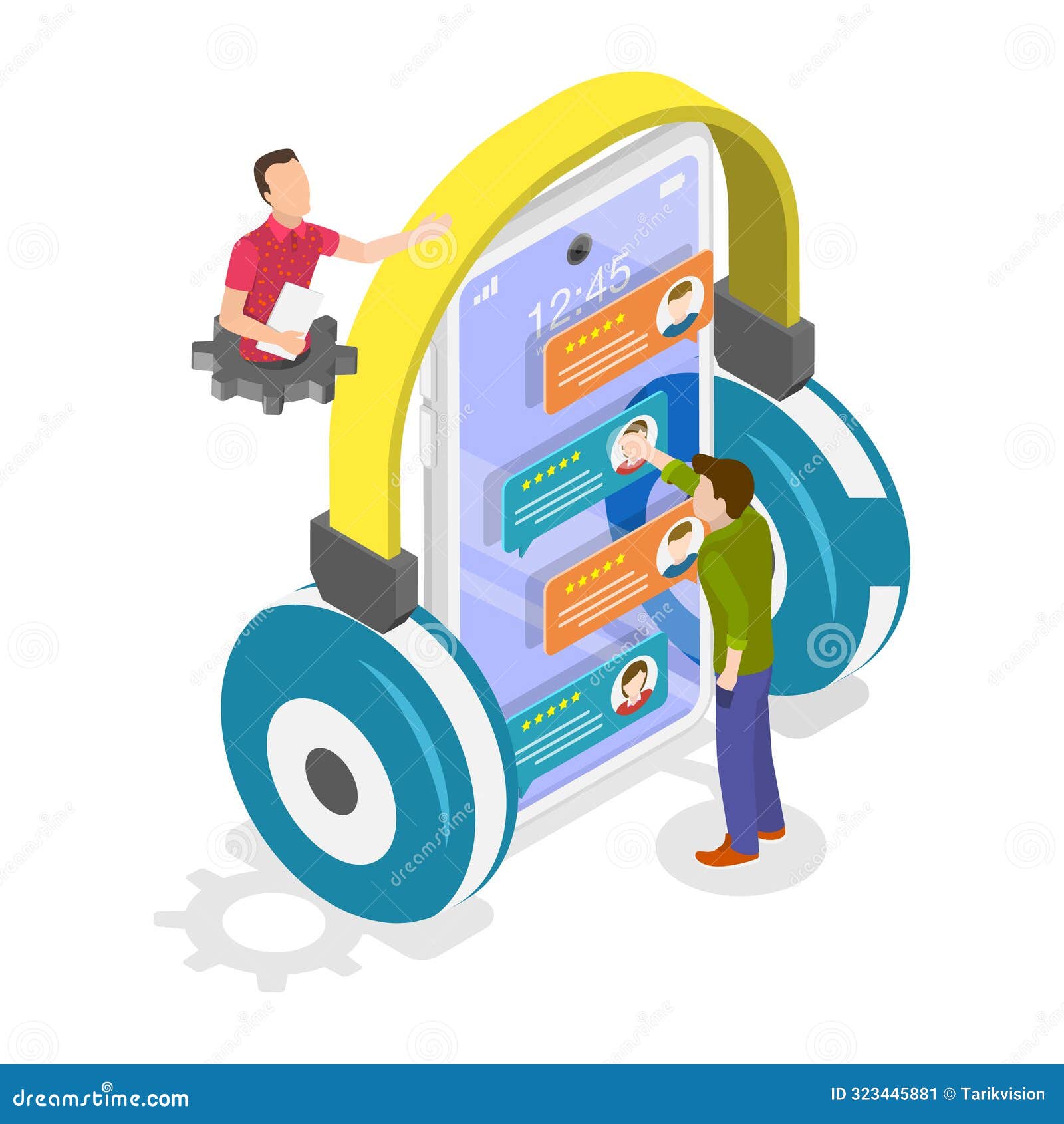 3D Isometric Flat Illustration of Customer Service. Item 3 Stock Vector ...