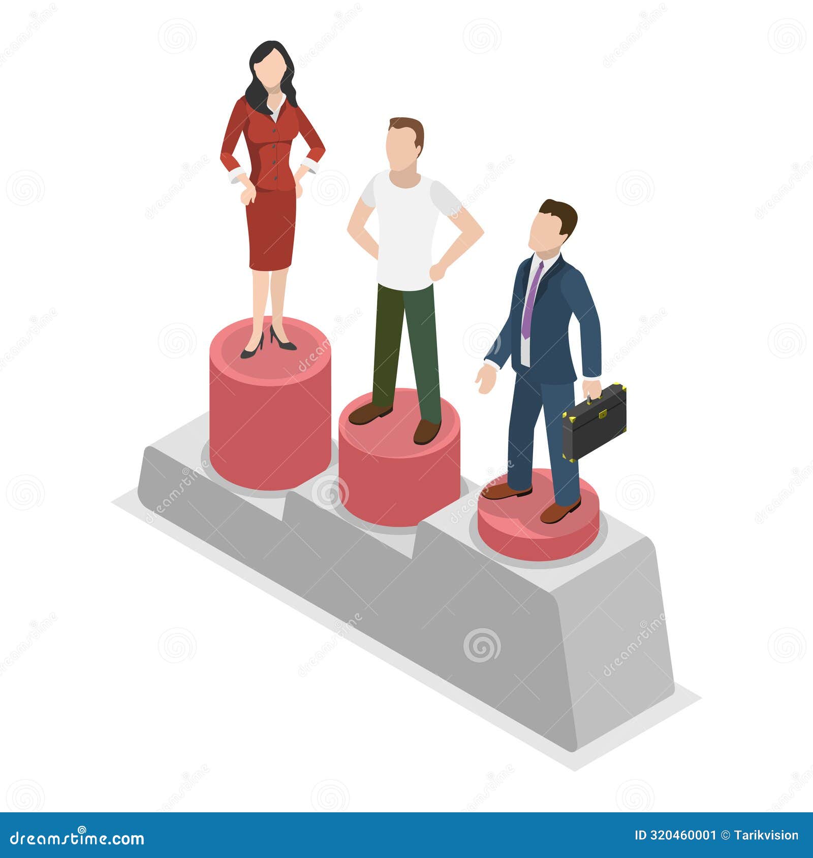 3D Isometric Flat Illustration of Equality Vs Equity Vs Justice. Item 2 ...