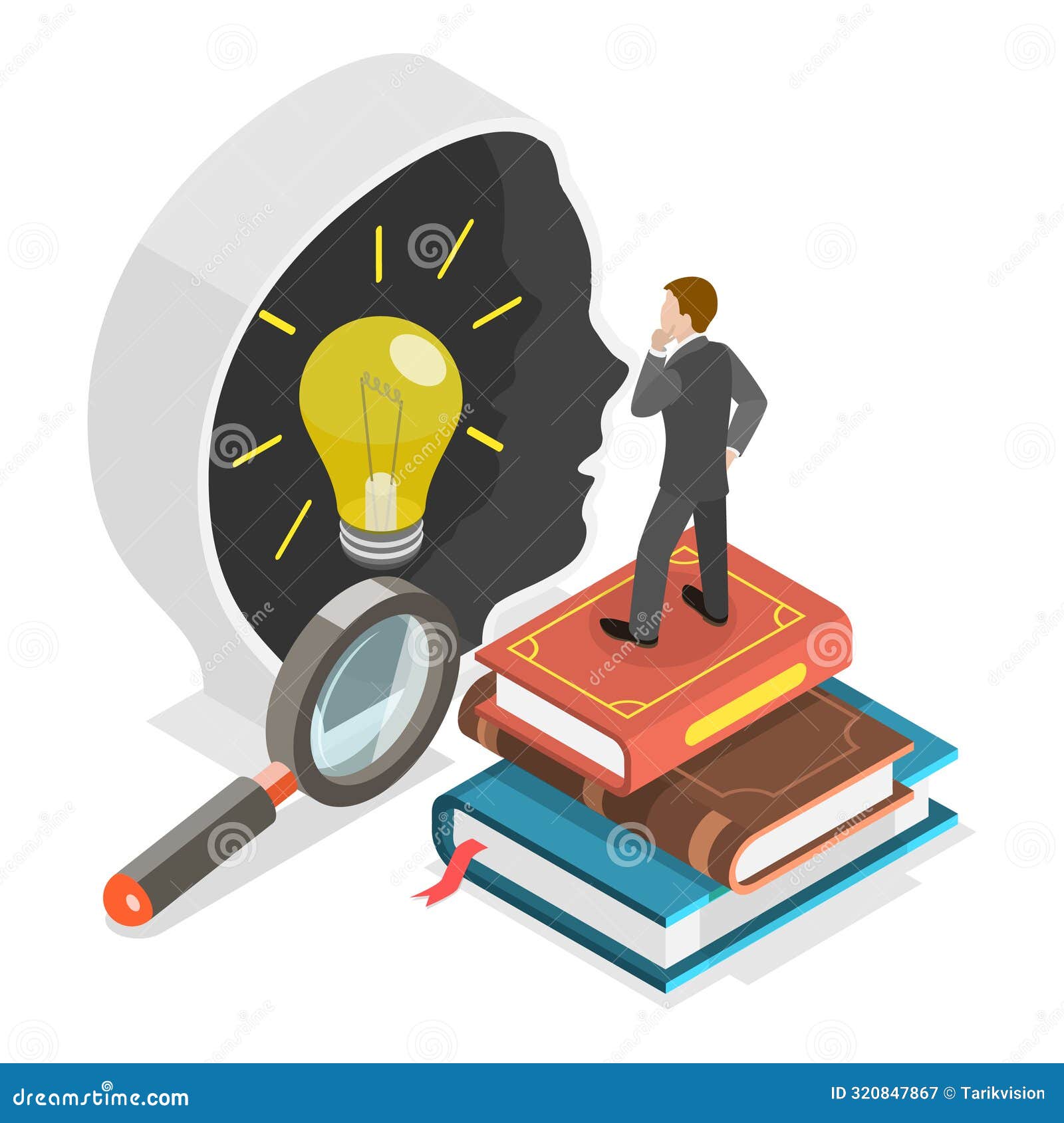 3D Isometric Flat Illustration of Self Development. Item 1 Stock Vector ...