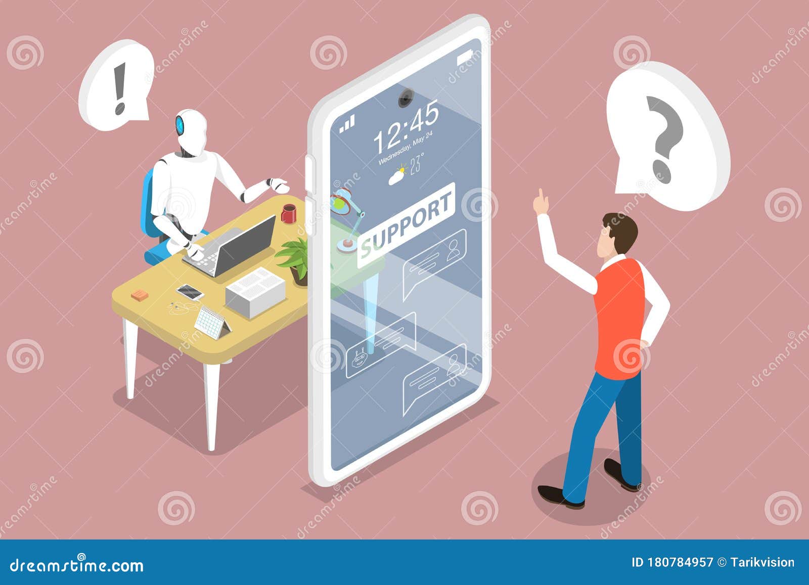 Support Chatbot App Icon Cartoon Vector | CartoonDealer.com #175454675