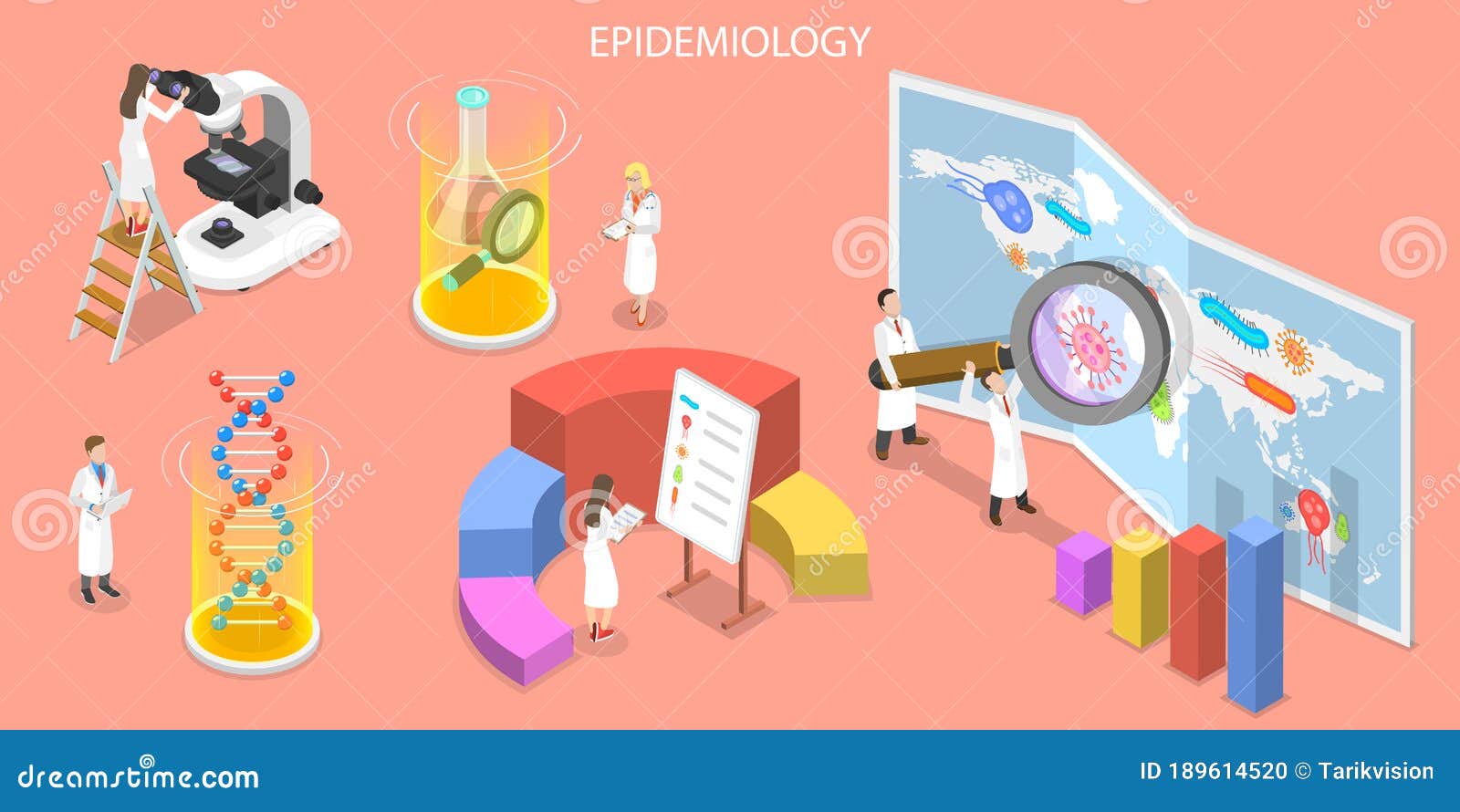 3D Isometric Flat Vector Concept of Epidemiology. Stock Vector ...