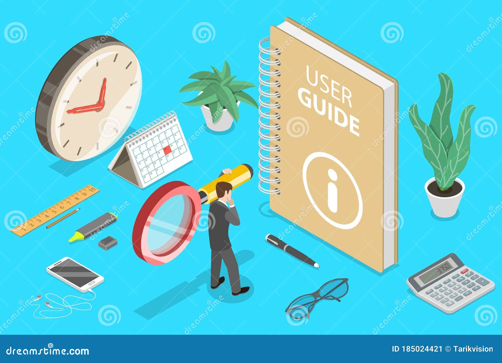 3D Isometric Flat Vector Concept of User Guide. Stock Vector ...