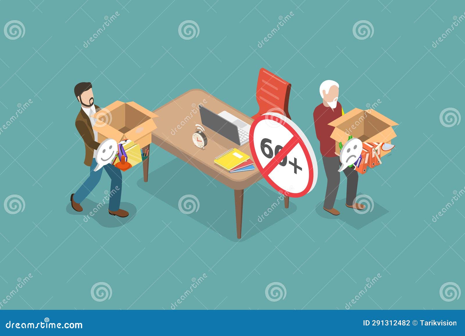 3D Isometric Flat Vector Conceptual Illustration of Age Discrimination ...