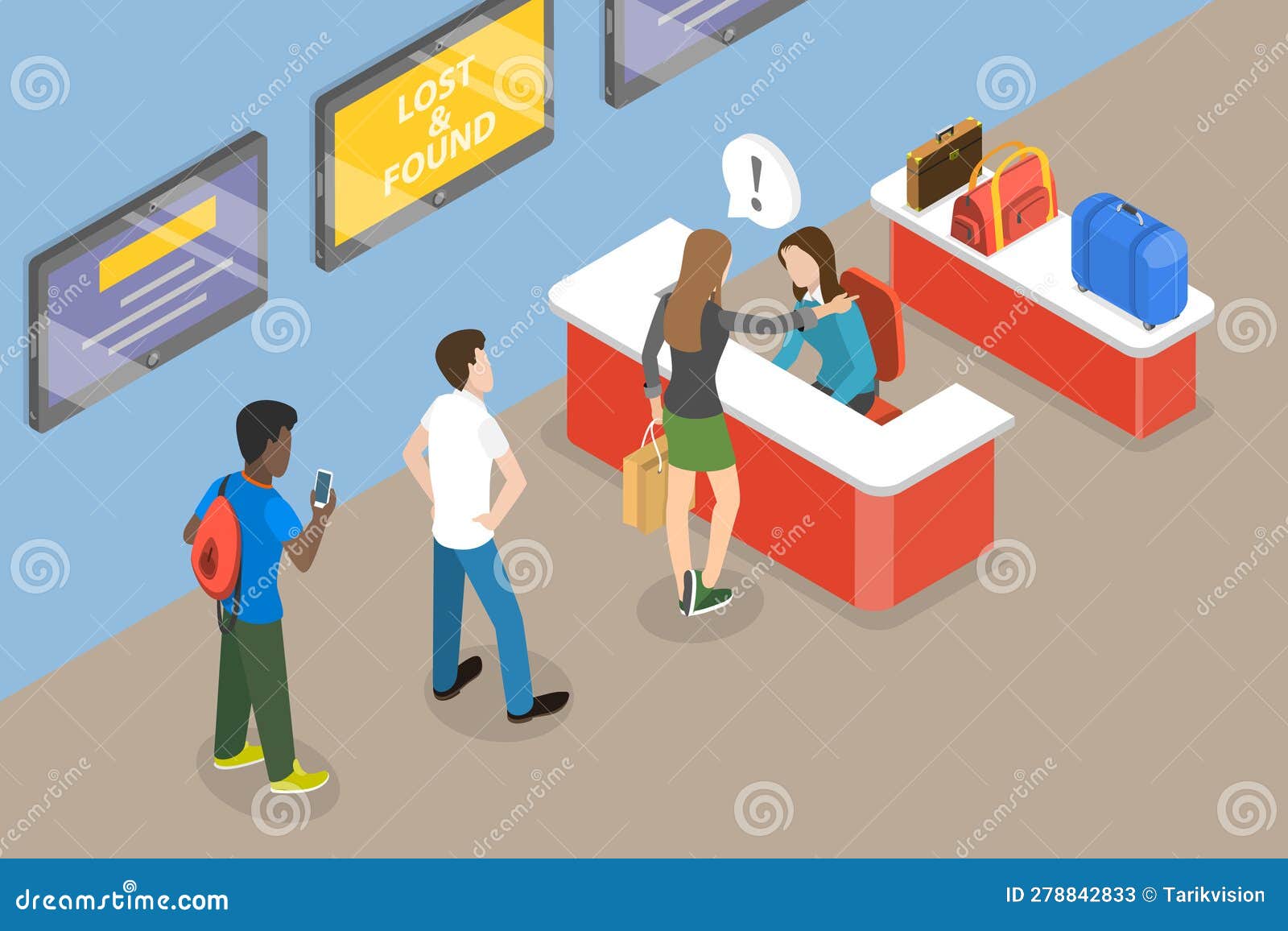 3D Isometric Flat Vector Conceptual Illustration of Airport Baggage Support Stock Vector ...