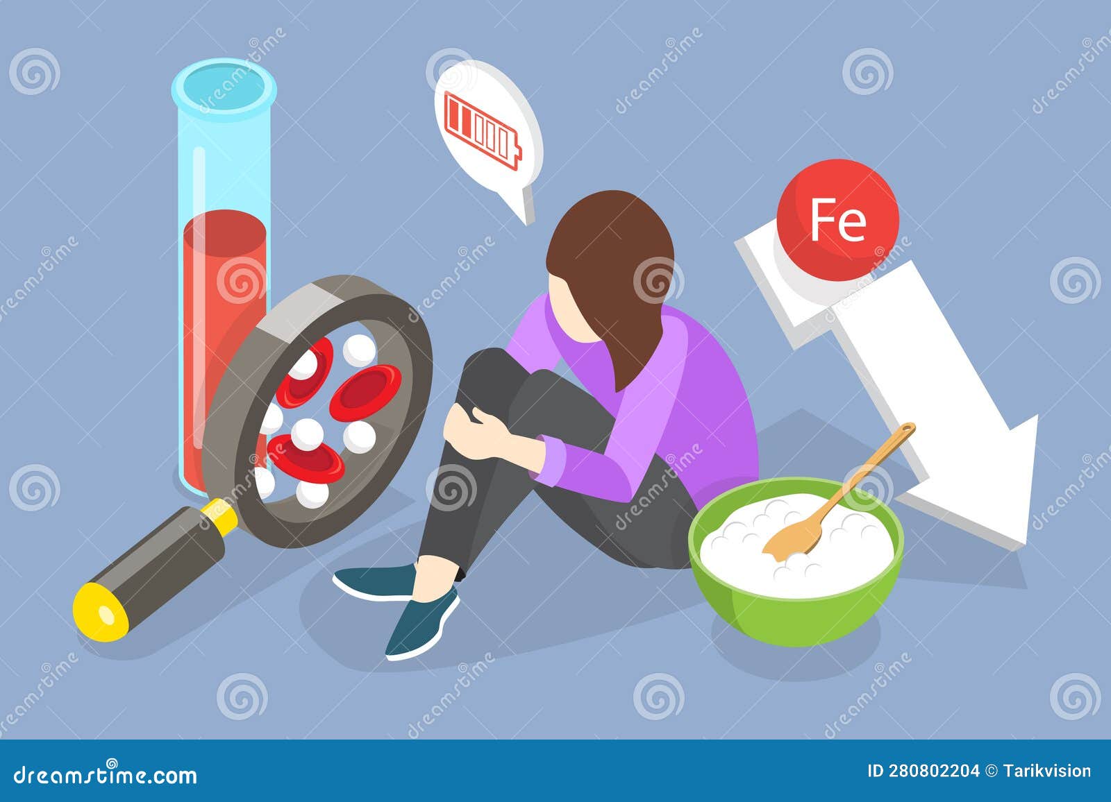 3D Isometric Flat Vector Conceptual Illustration of Anemia Stock Vector ...