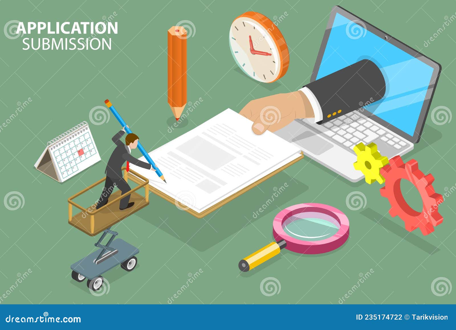 3D Isometric Flat Vector Conceptual Illustration of Application ...