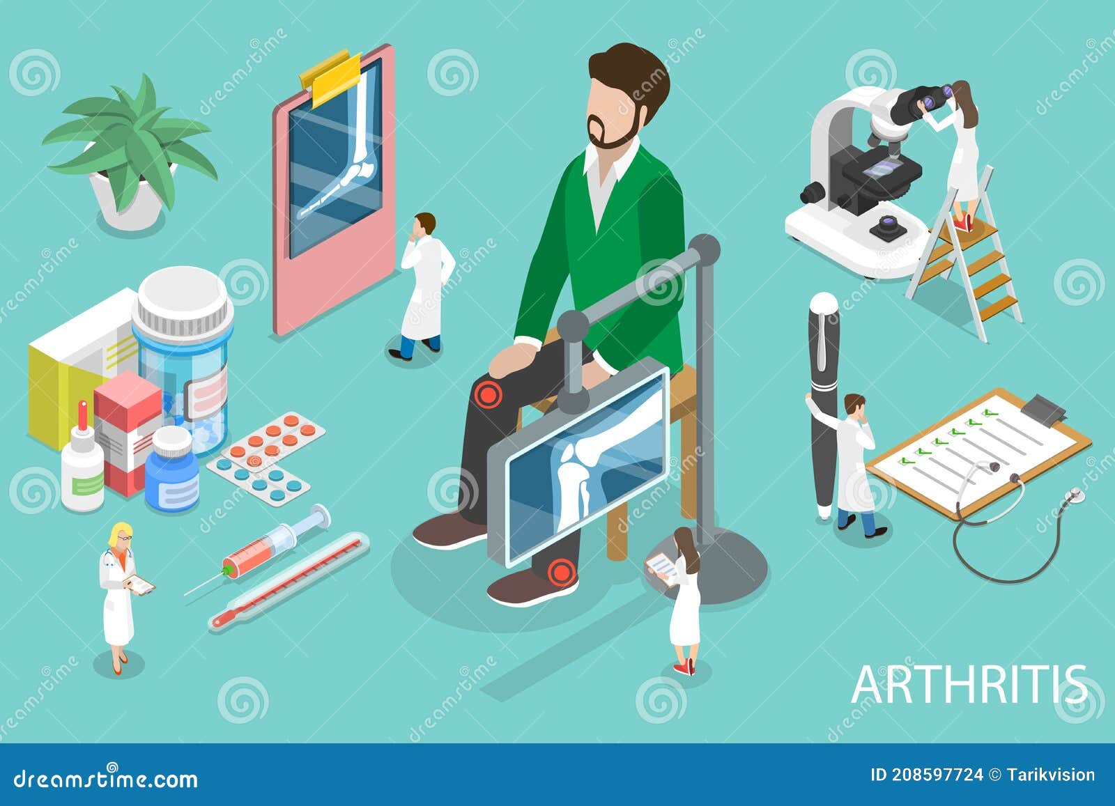 3D Isometric Flat Vector Conceptual Illustration of Arthritis. Stock ...