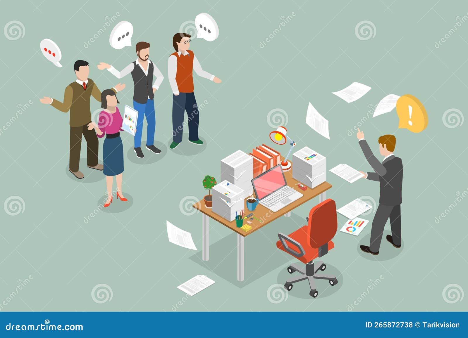 3D Isometric Flat Vector Conceptual Illustration of Assertive ...