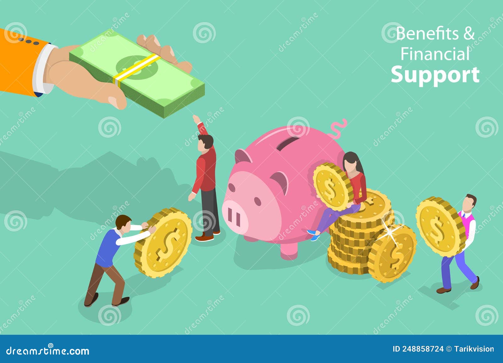 3D Isometric Flat Vector Conceptual Illustration of Benefits and ...