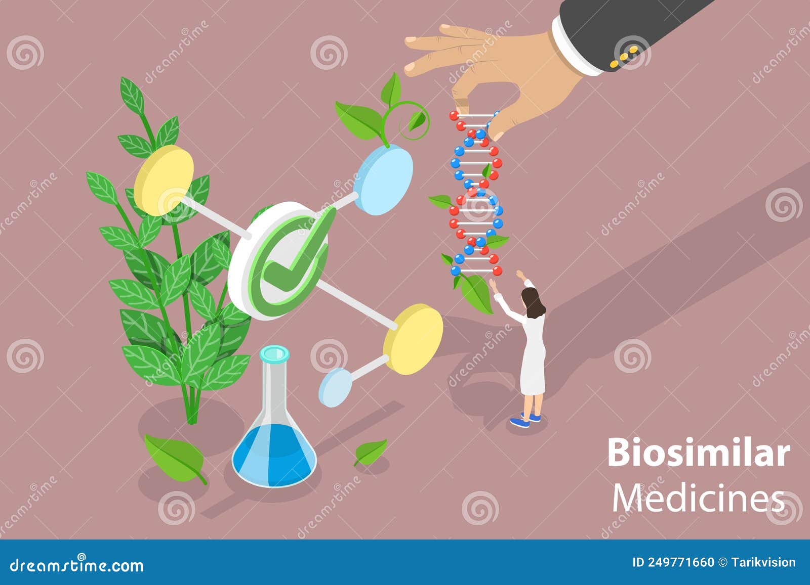 3D Isometric Flat Vector Conceptual Illustration of Biosimilar ...