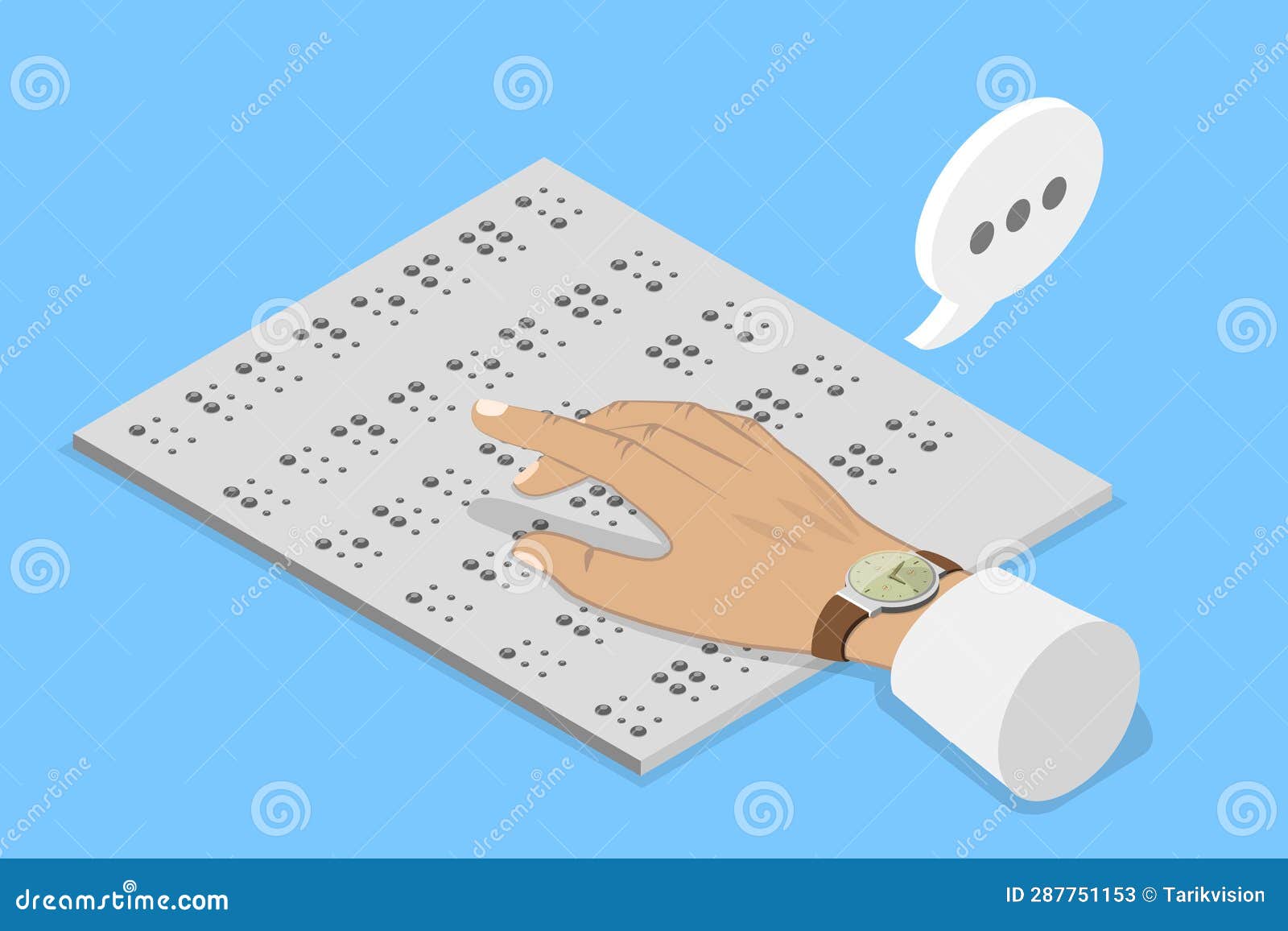 3D Isometric Flat Vector Conceptual Illustration of Braille Language ...