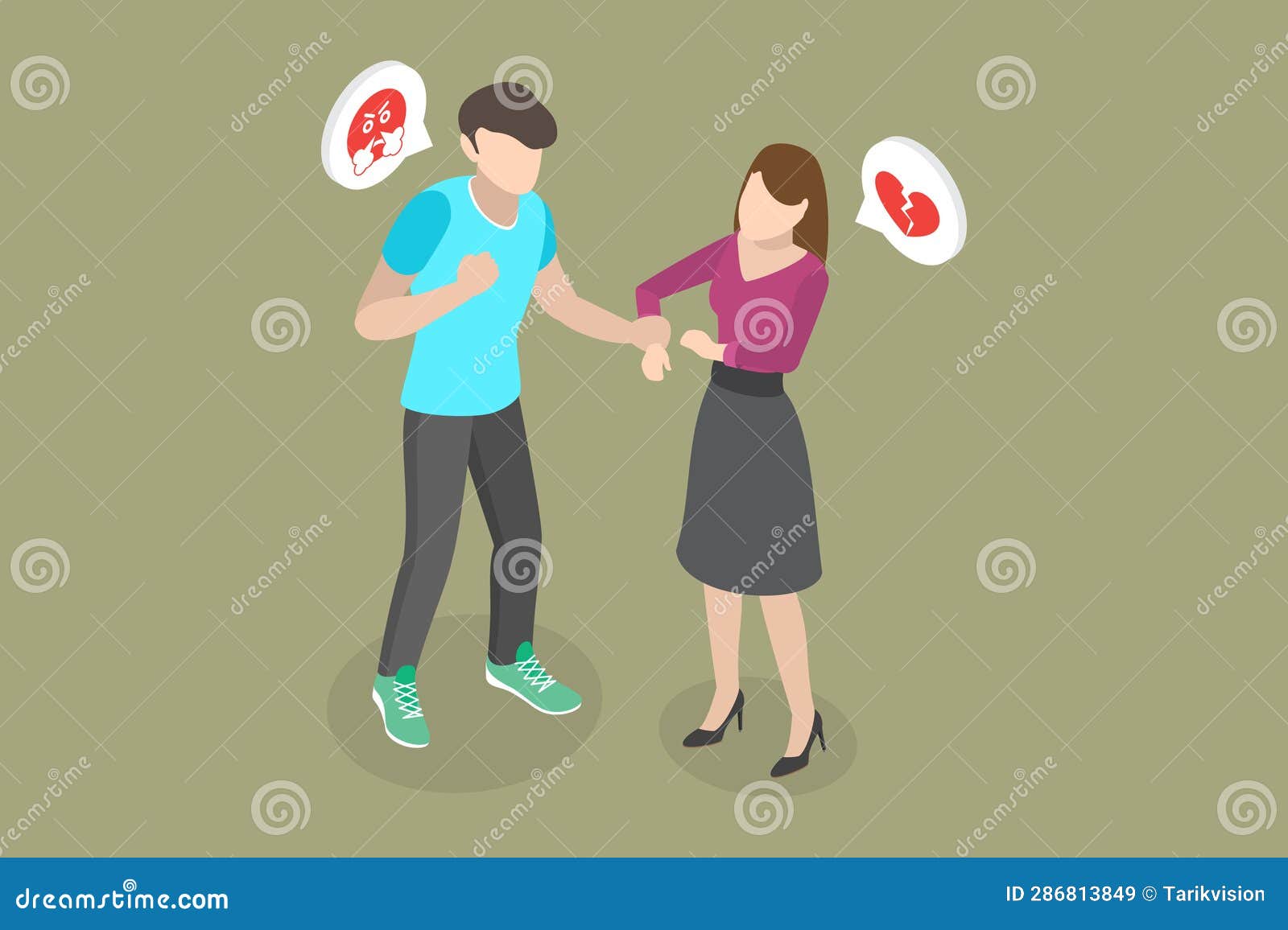 3D Isometric Flat Vector Conceptual Illustration of Breaking ...