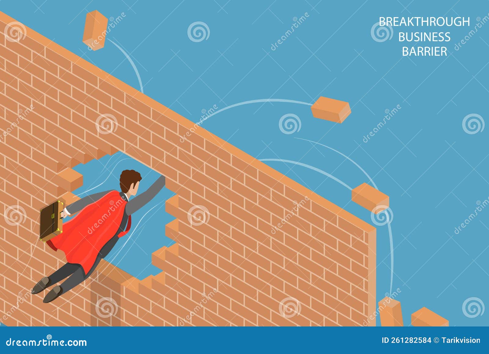 3D Isometric Flat Vector Conceptual Illustration of Breakthrough ...