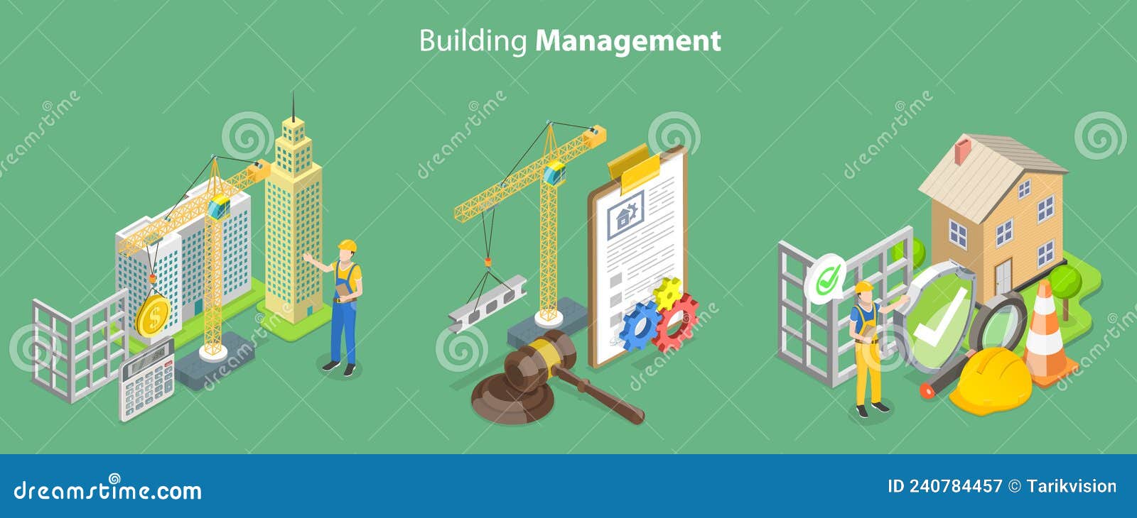 3D Isometric Flat Vector Conceptual Illustration of Building Management ... 3D Isometric Flat Vector Conceptual Illustration of Building Management ...
