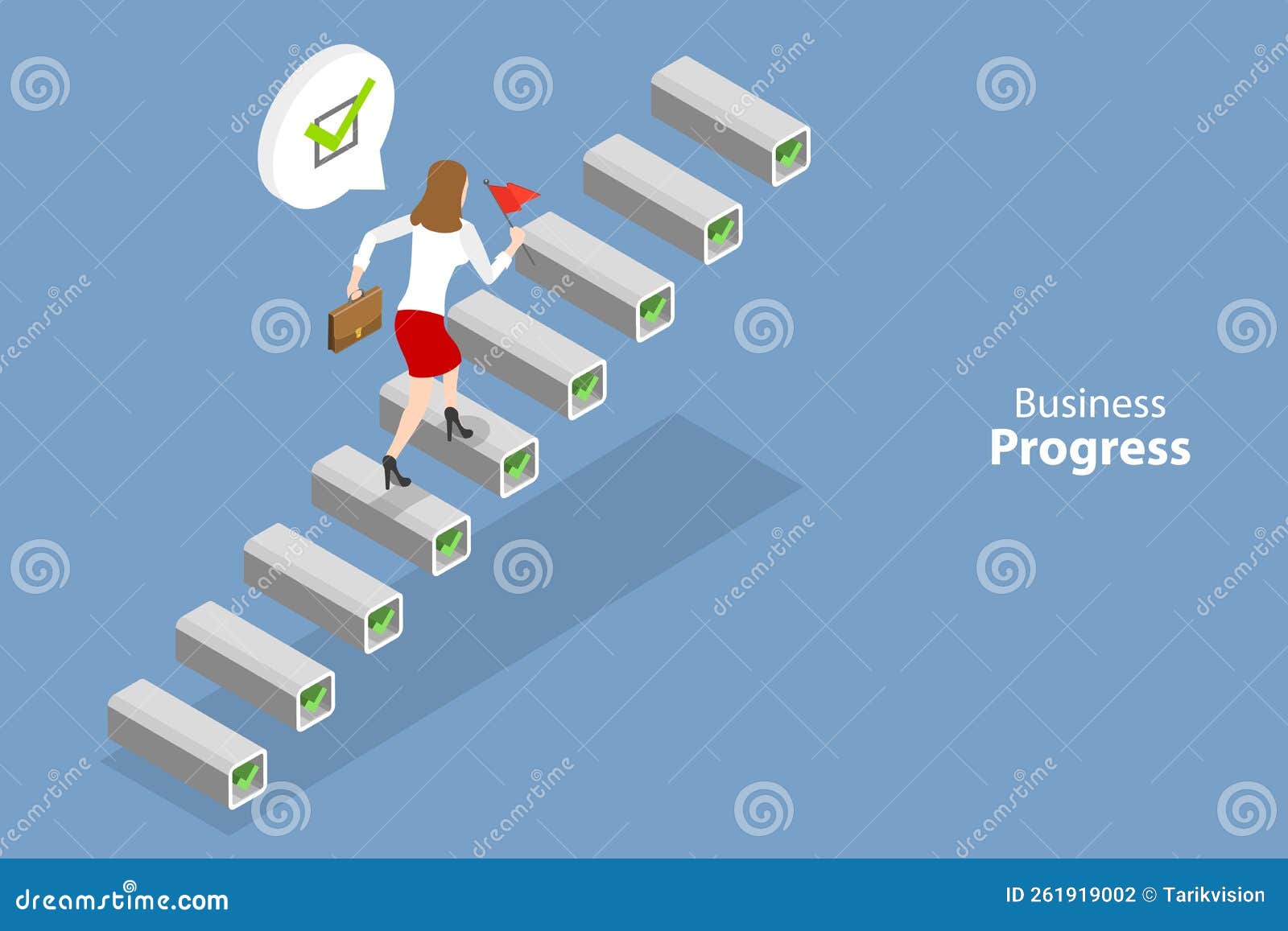 3D Isometric Flat Vector Conceptual Illustration of Business Progress ...