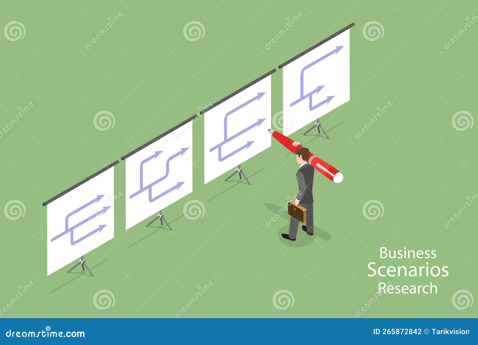 3D Isometric Flat Vector Conceptual Illustration of Business Scenario ...