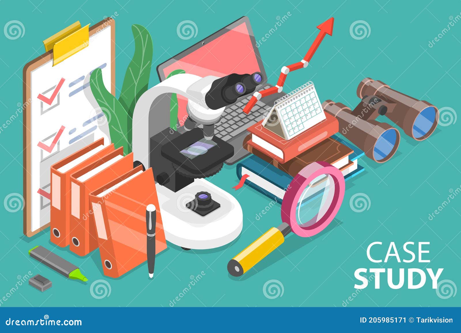 3D Isometric Flat Vector Conceptual Illustration of Case Study Research ...