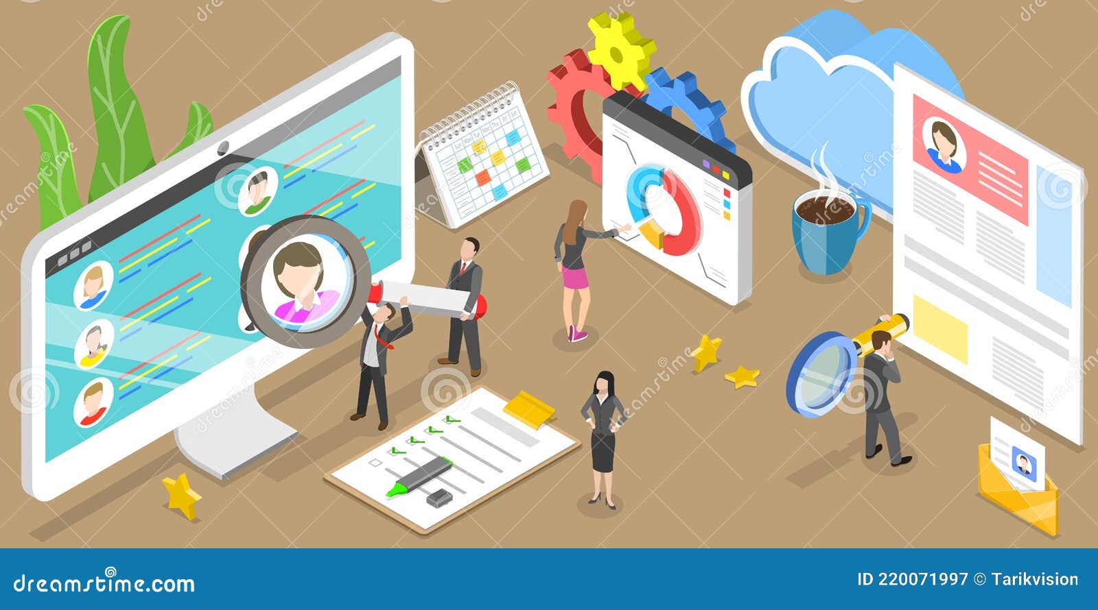 3D Isometric Flat Vector Conceptual Illustration of Client Profile Data ...