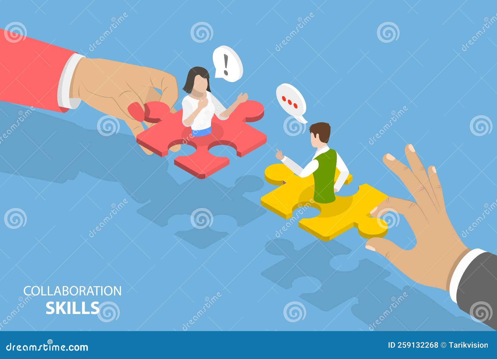 3D Isometric Flat Vector Conceptual Illustration of Collaboration ...