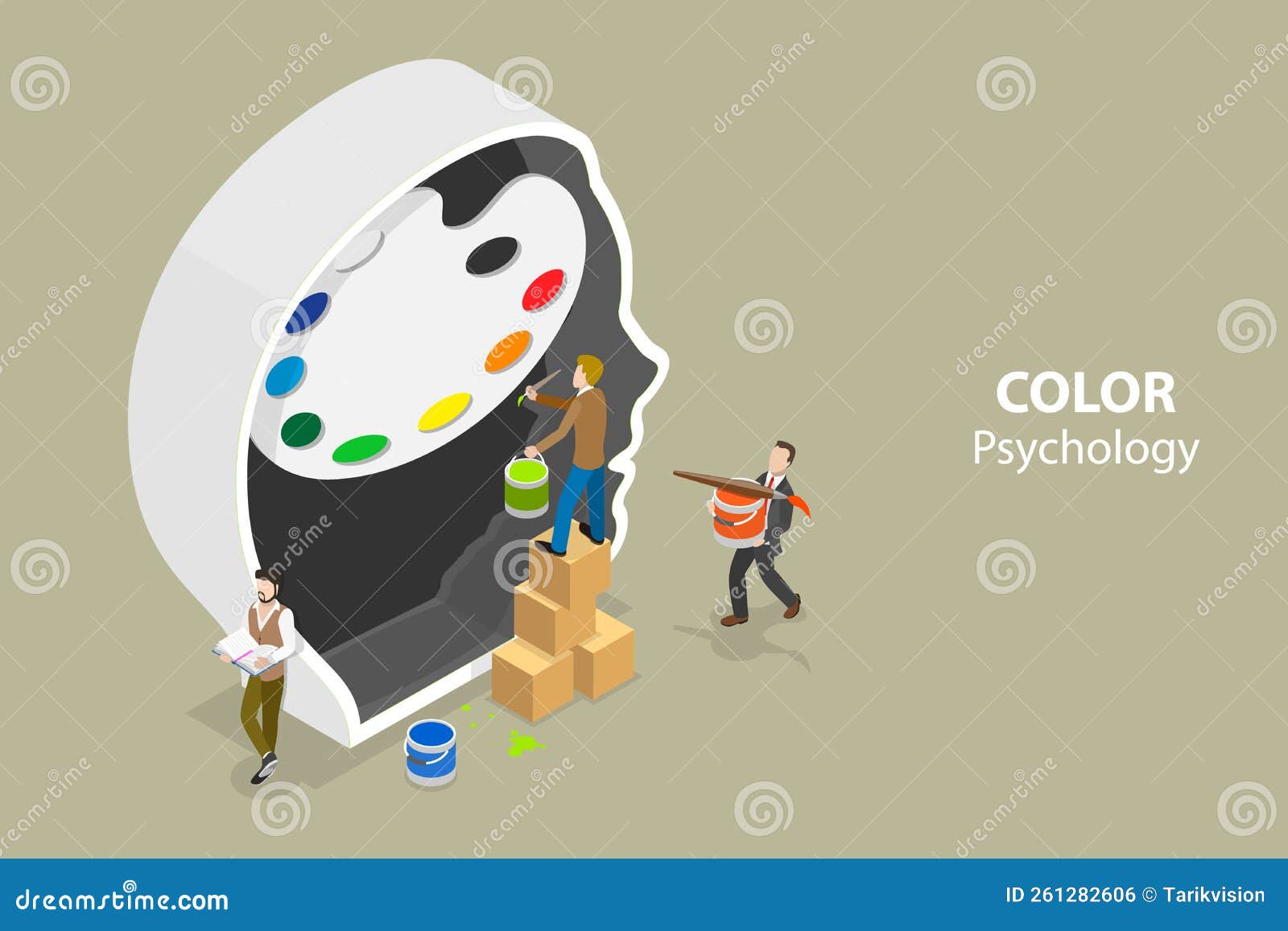 3D Isometric Flat Vector Conceptual Illustration of Color Psychology ...