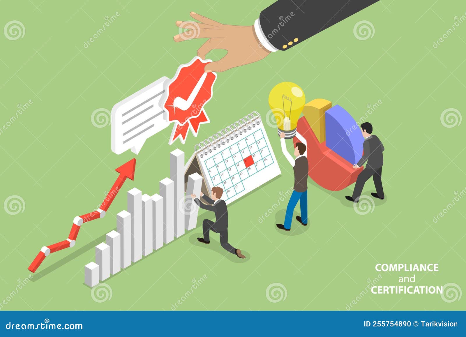 3D Isometric Flat Vector Conceptual Illustration of Compliance and ...