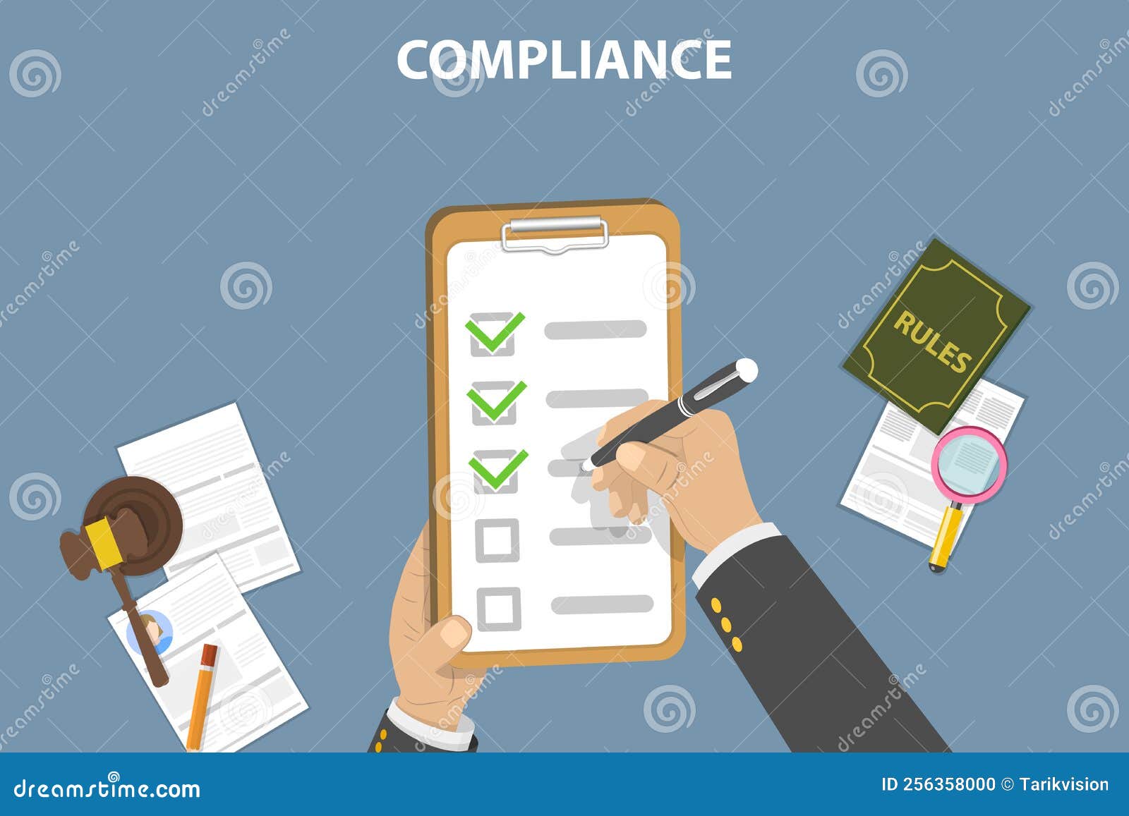 3D Isometric Flat Vector Conceptual Illustration of Compliance Stock ...