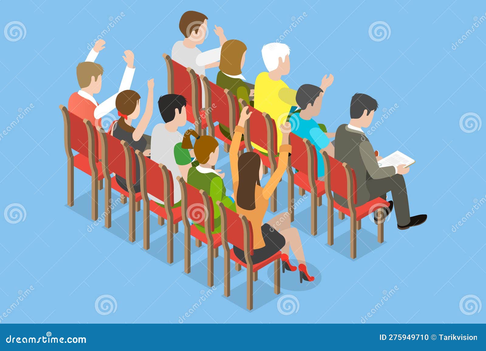 3D Isometric Flat Vector Conceptual Illustration of Conference Stock ...