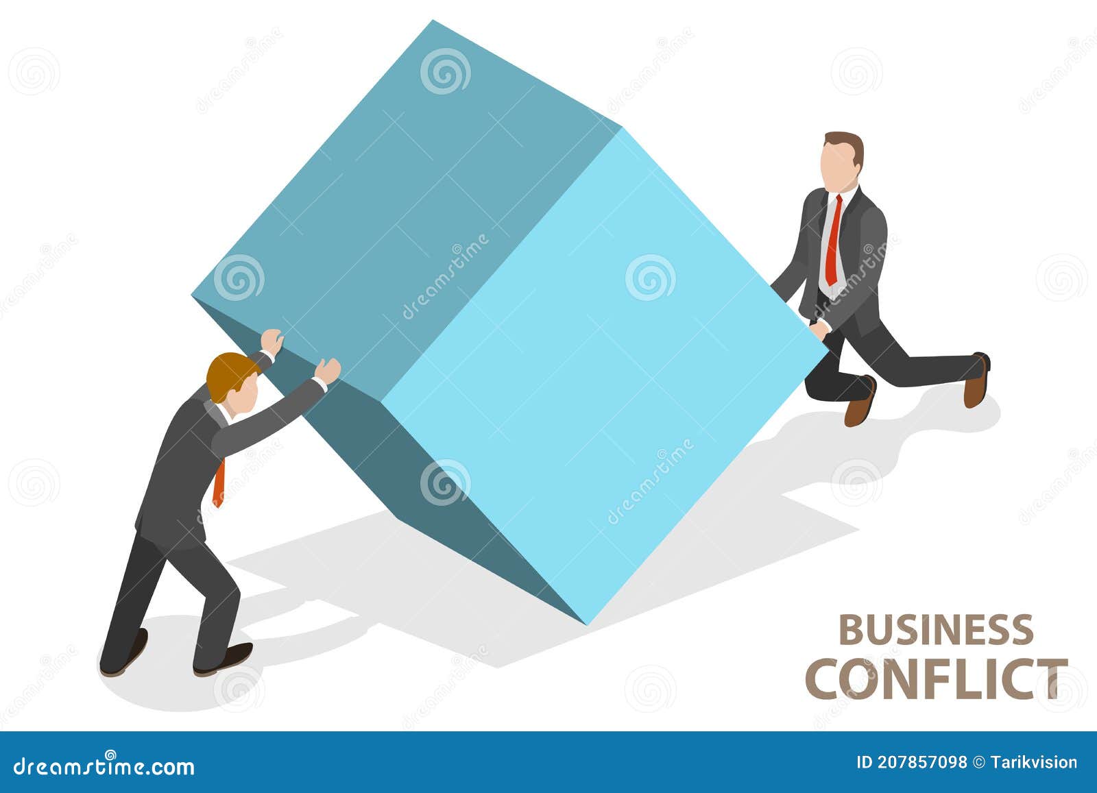 3D Isometric Flat Vector Conceptual Illustration of Conflict of ...