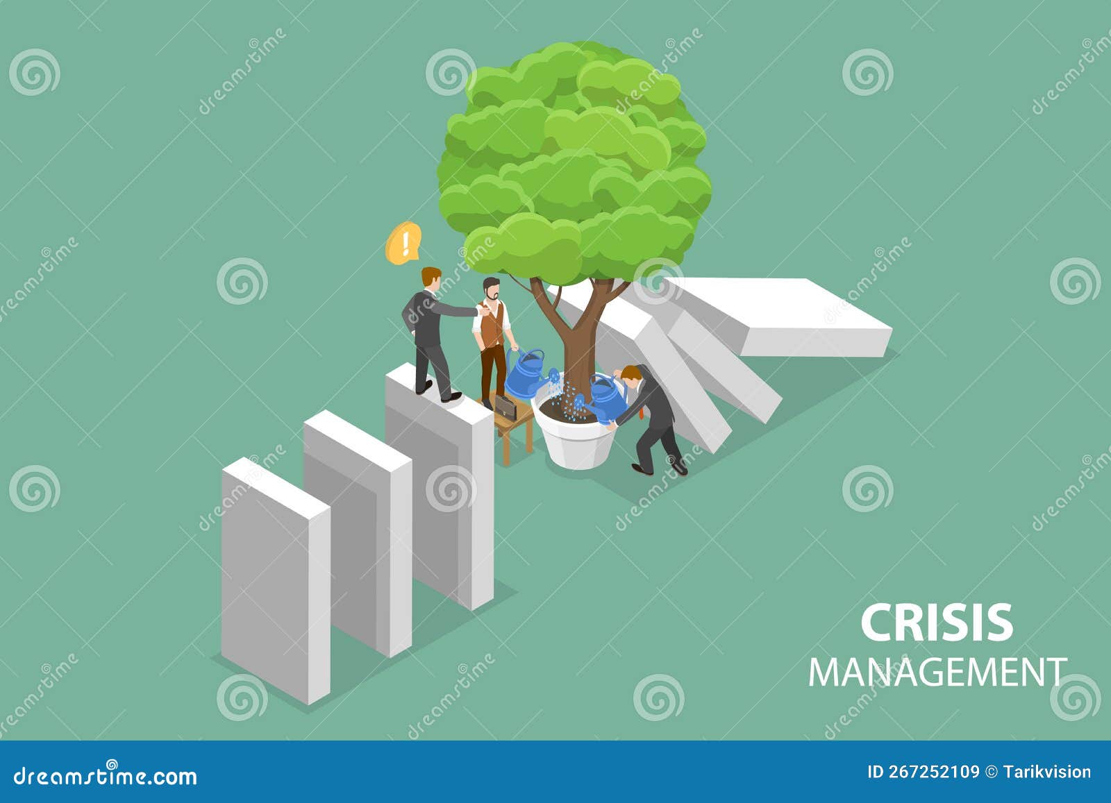 3D Isometric Flat Vector Conceptual Illustration of Crisis Management ...